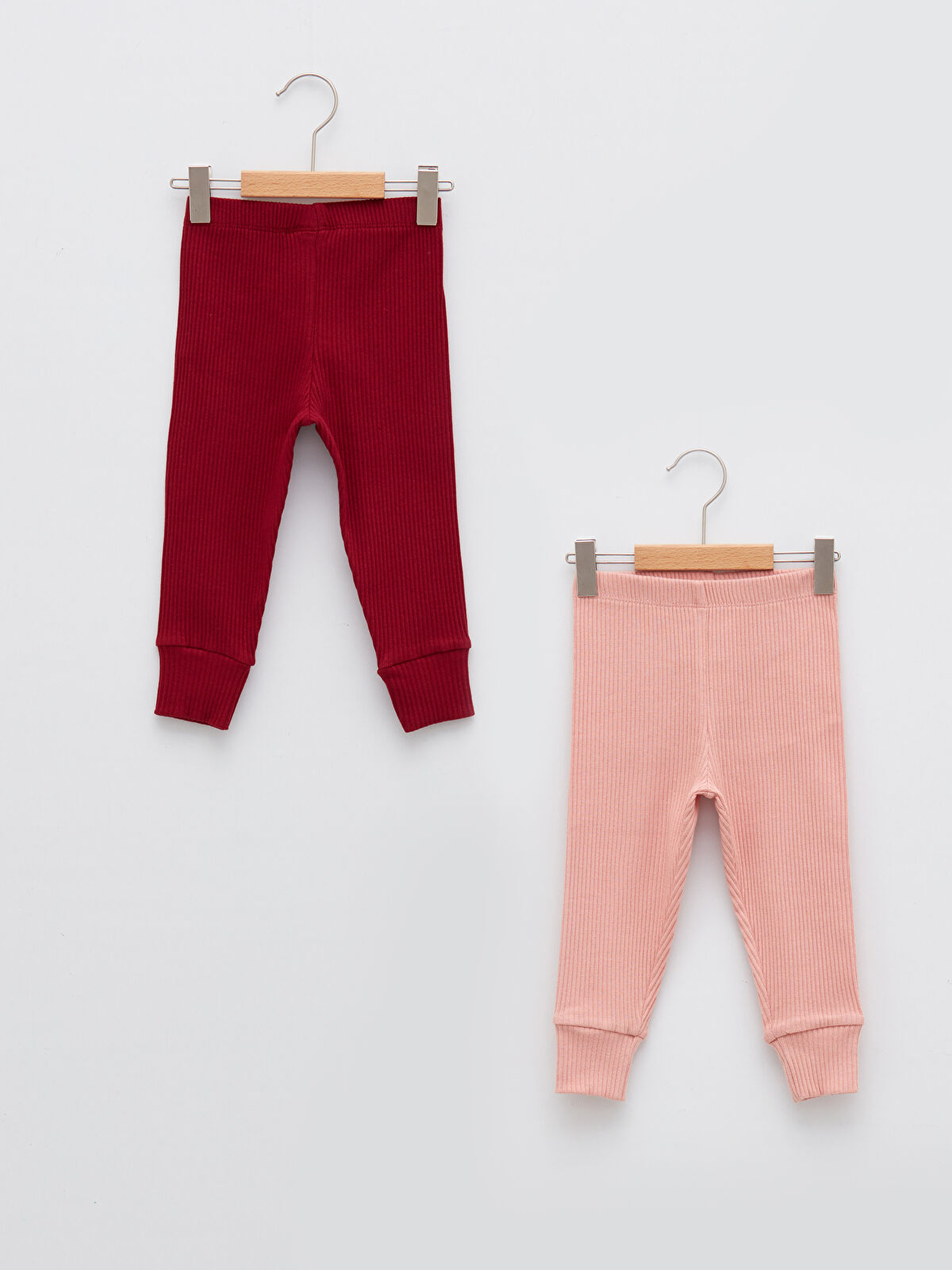 Beli Lastikli Basic Pamuklu Kız Bebek Pijama Alt 2'li