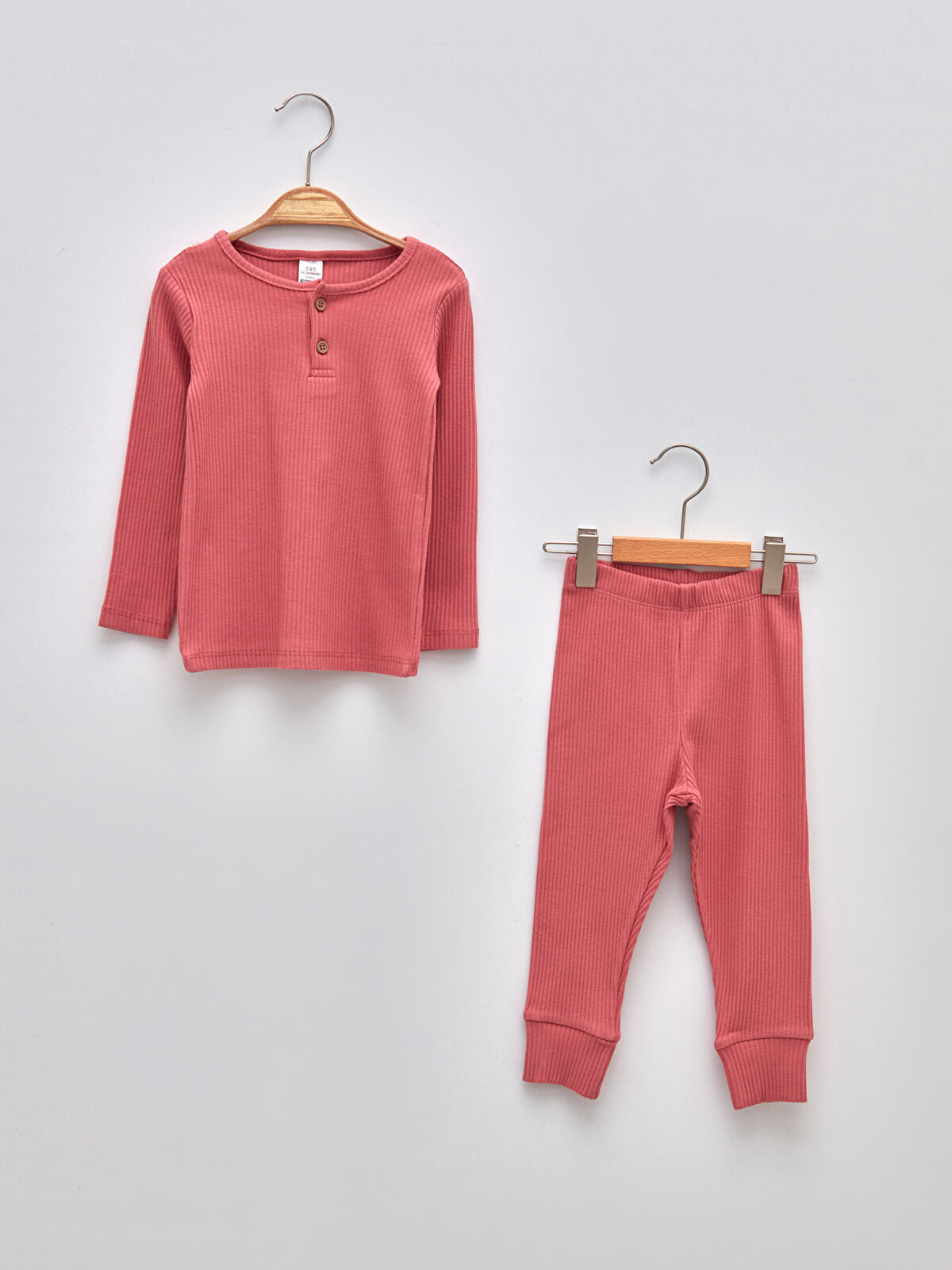 Bisiklet Yaka Uzun Kol Basic Kız Bebek Pijama Takımı