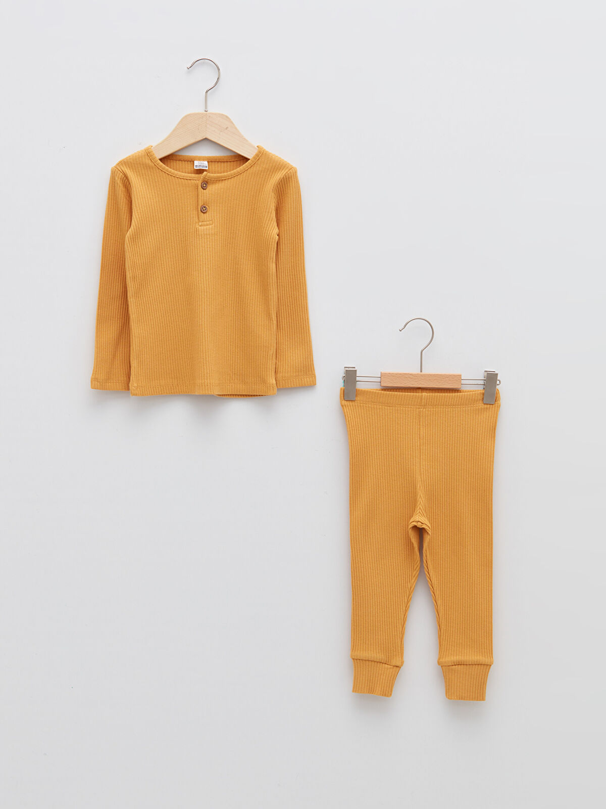 Bisiklet Yaka Uzun Kol Basic Kız Bebek Pijama Takımı