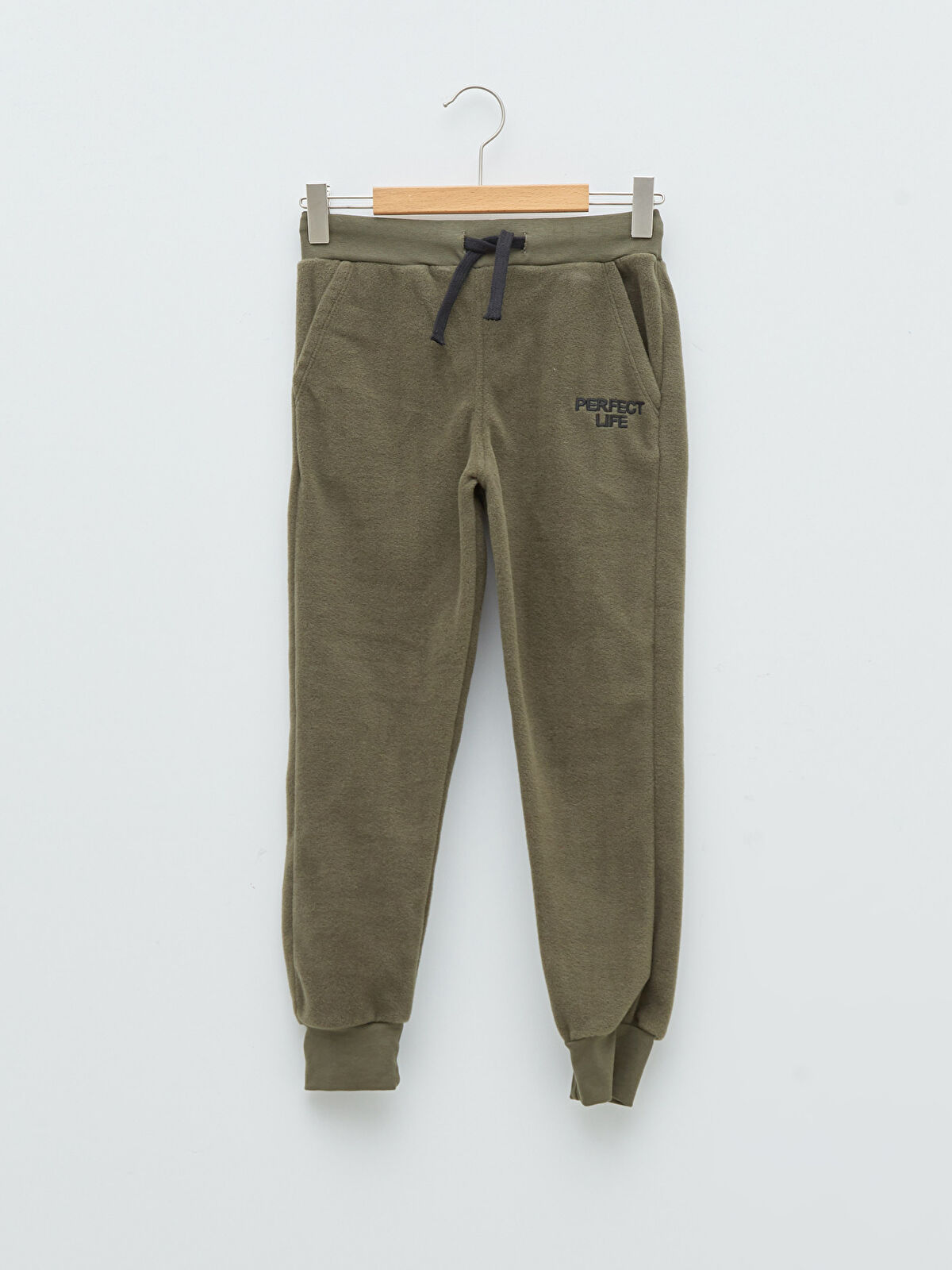 Beli Lastikli Nakış Detaylı Polar Erkek Çocuk Jogger Eşofman Altı