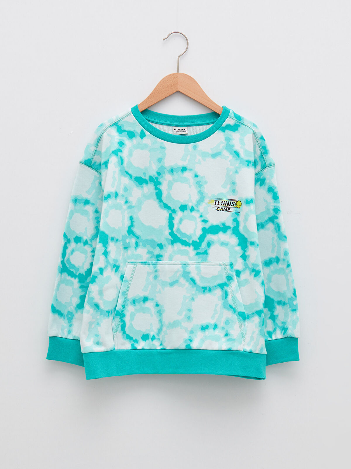Bisiklet Yaka Batik Desenli Uzun Kollu Erkek Çocuk Sweatshirt