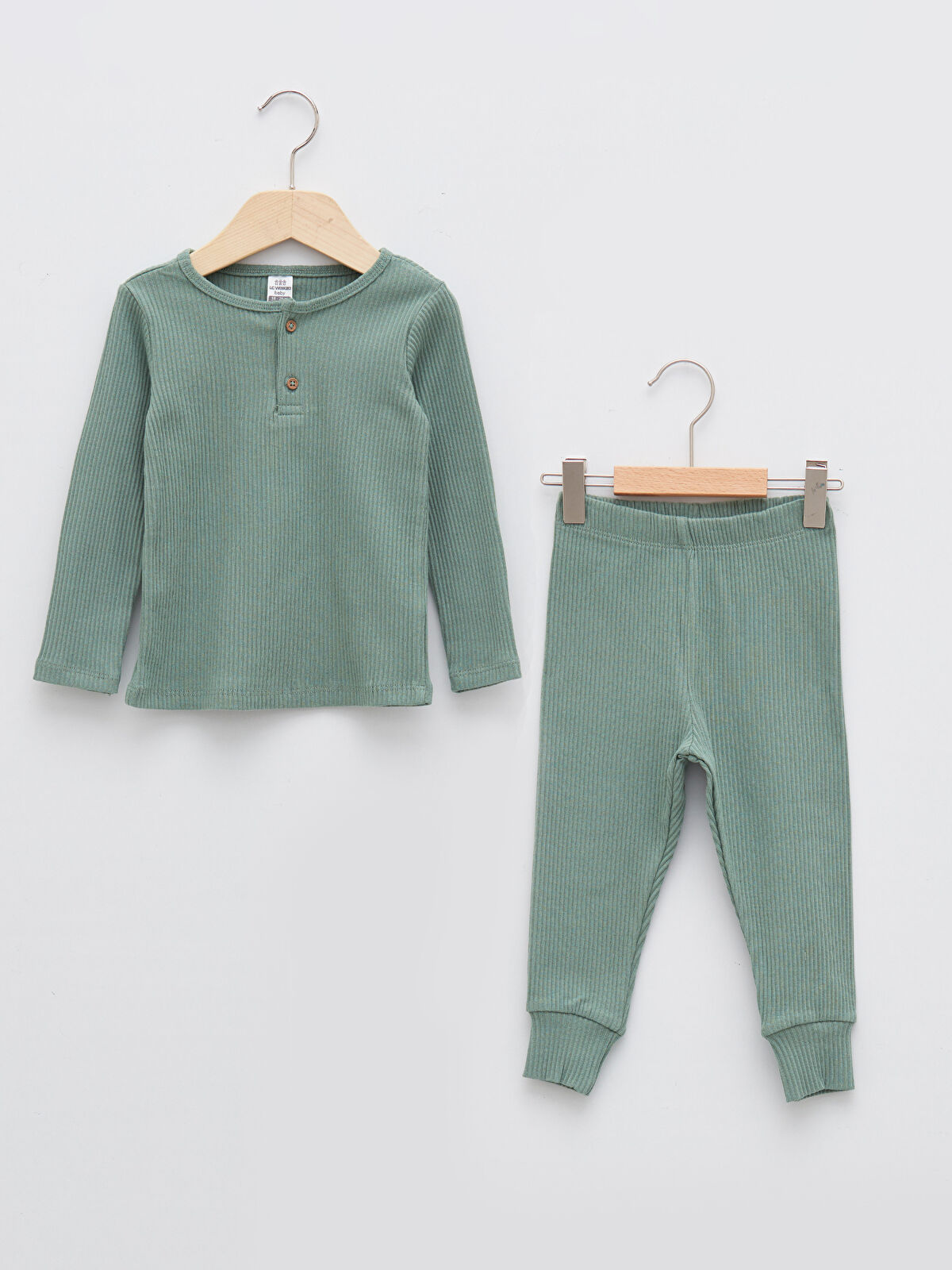 Bisiklet Yaka Uzun Kol Basic Erkek Bebek Pijama Takımı