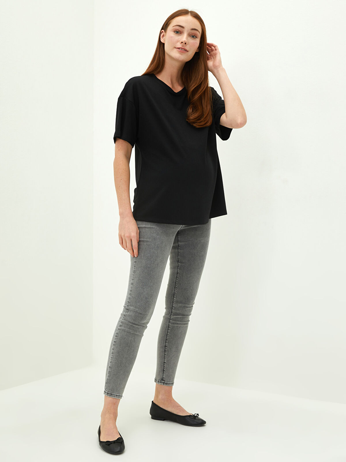 Karın Panelli Skinny Fit Cep Detaylı Hamile Rodeo Jean Pantolon