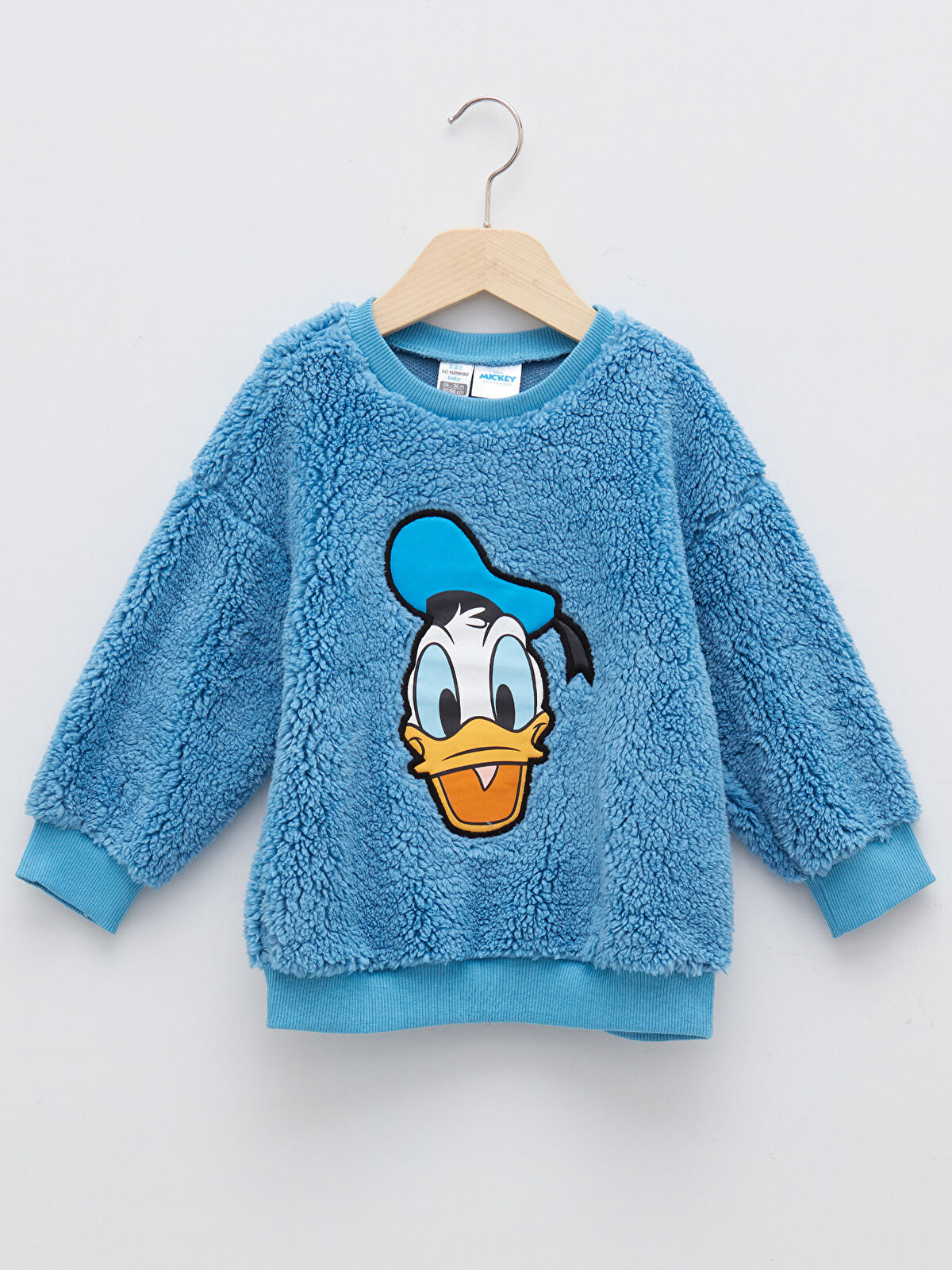 Bisiklet Yaka Uzun Kollu Donald Duck Nakışlı Pelüş Erkek Bebek Sweatshirt Bisiklet Yaka Uzun Kollu Donald Duck Nakışlı Pelüş Erkek Bebek Sweatshirt