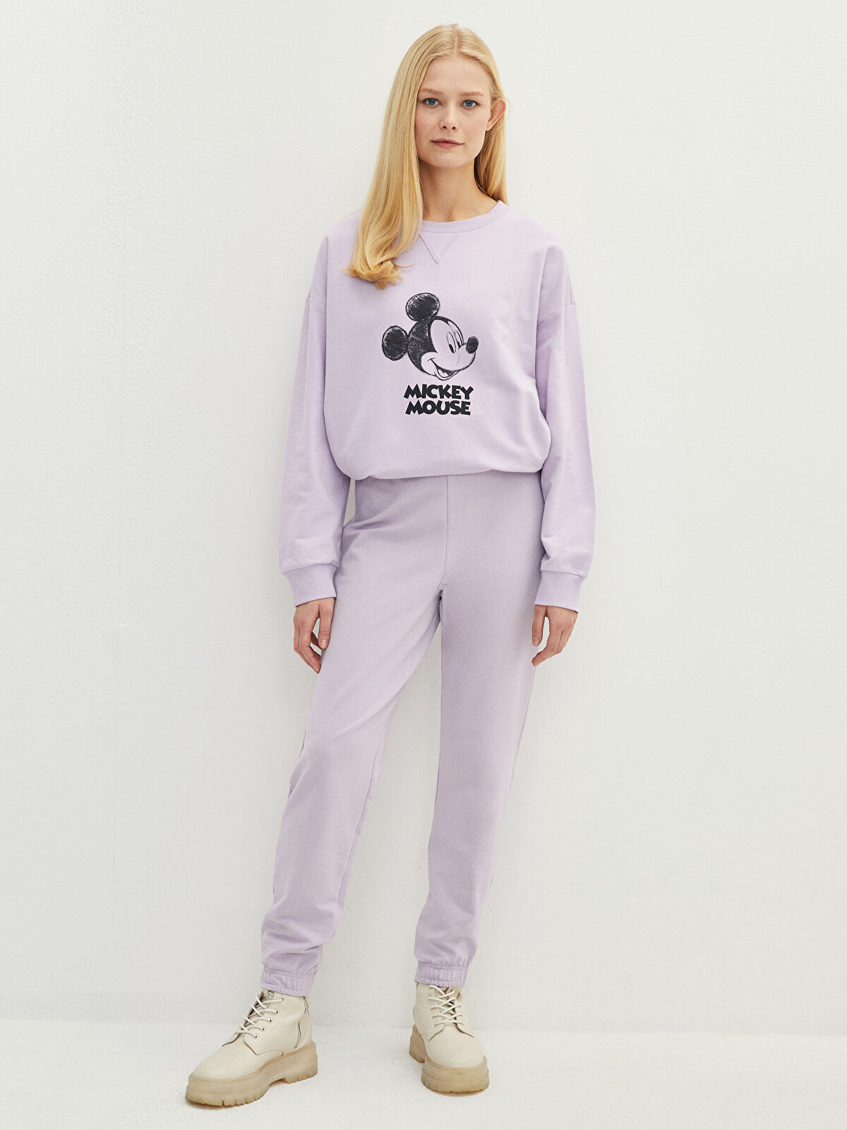 LCW BASIC Beli Lastikli Düz Pamuklu Kadın Jogger Eşofman Altı