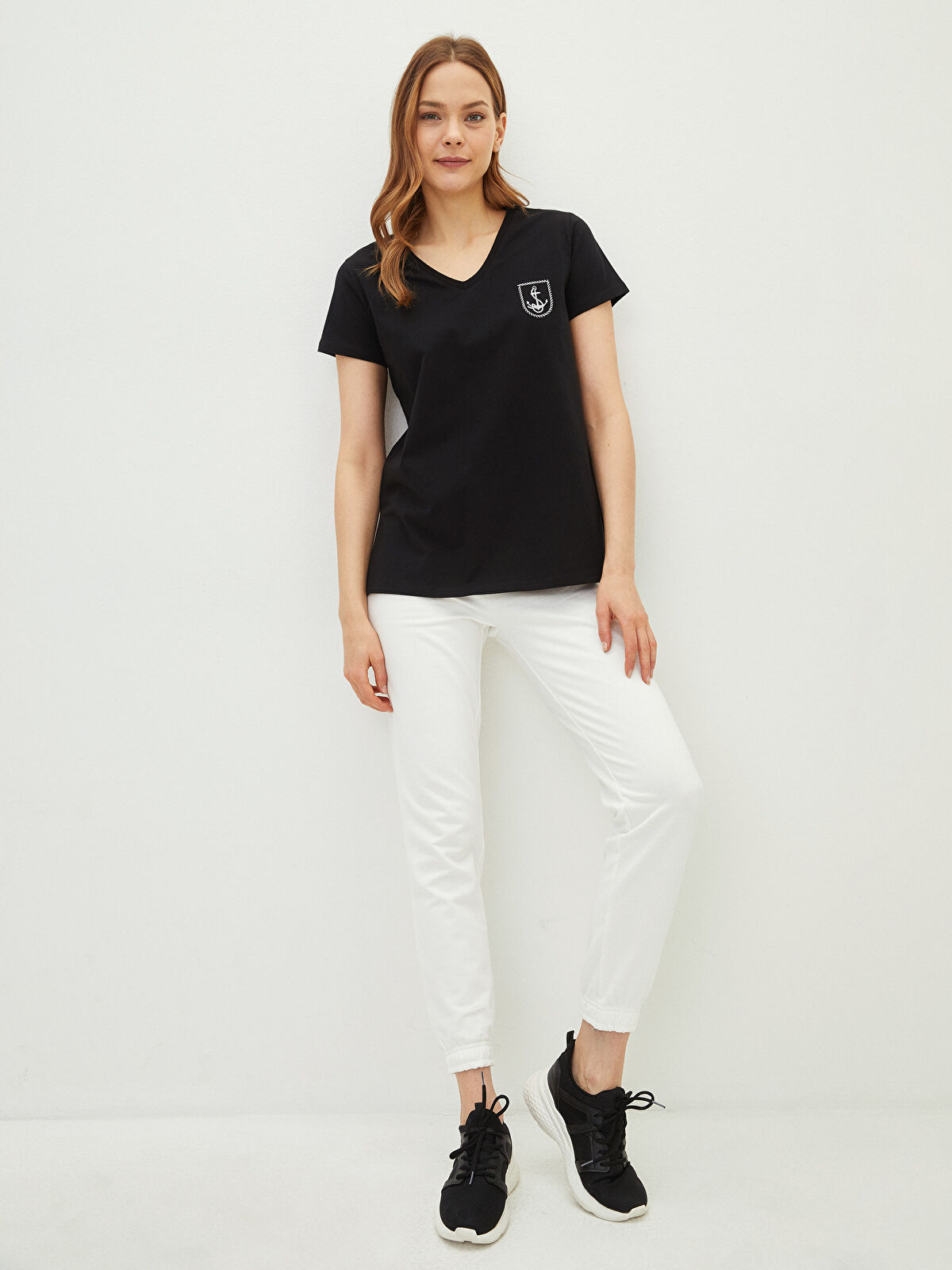 LCW BASIC Beli Lastikli Düz Pamuklu Kadın Jogger Eşofman Altı