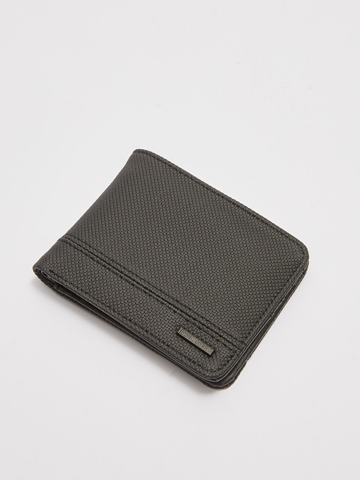 Deri Görünümlü Etiket Detaylı Erkek Cüzdan