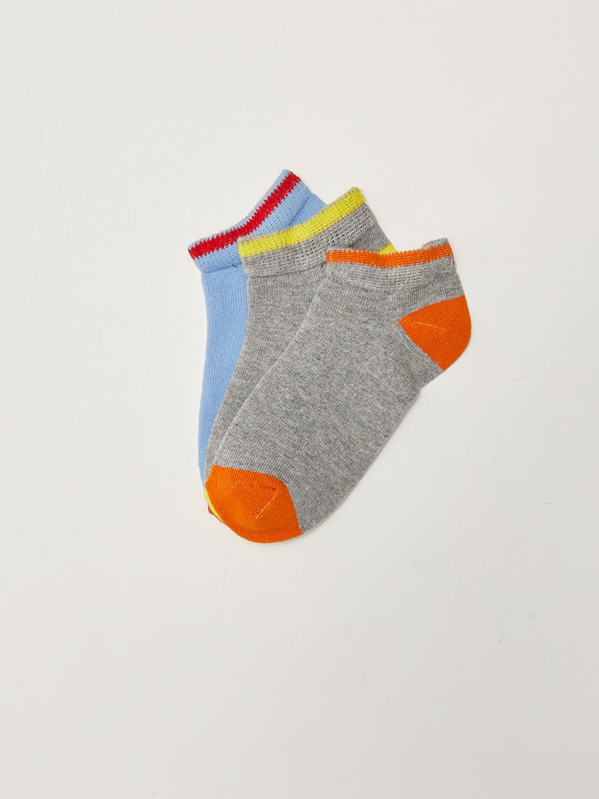 Renk Bloklu Erkek Çocuk Patik Çorap 3'lü
