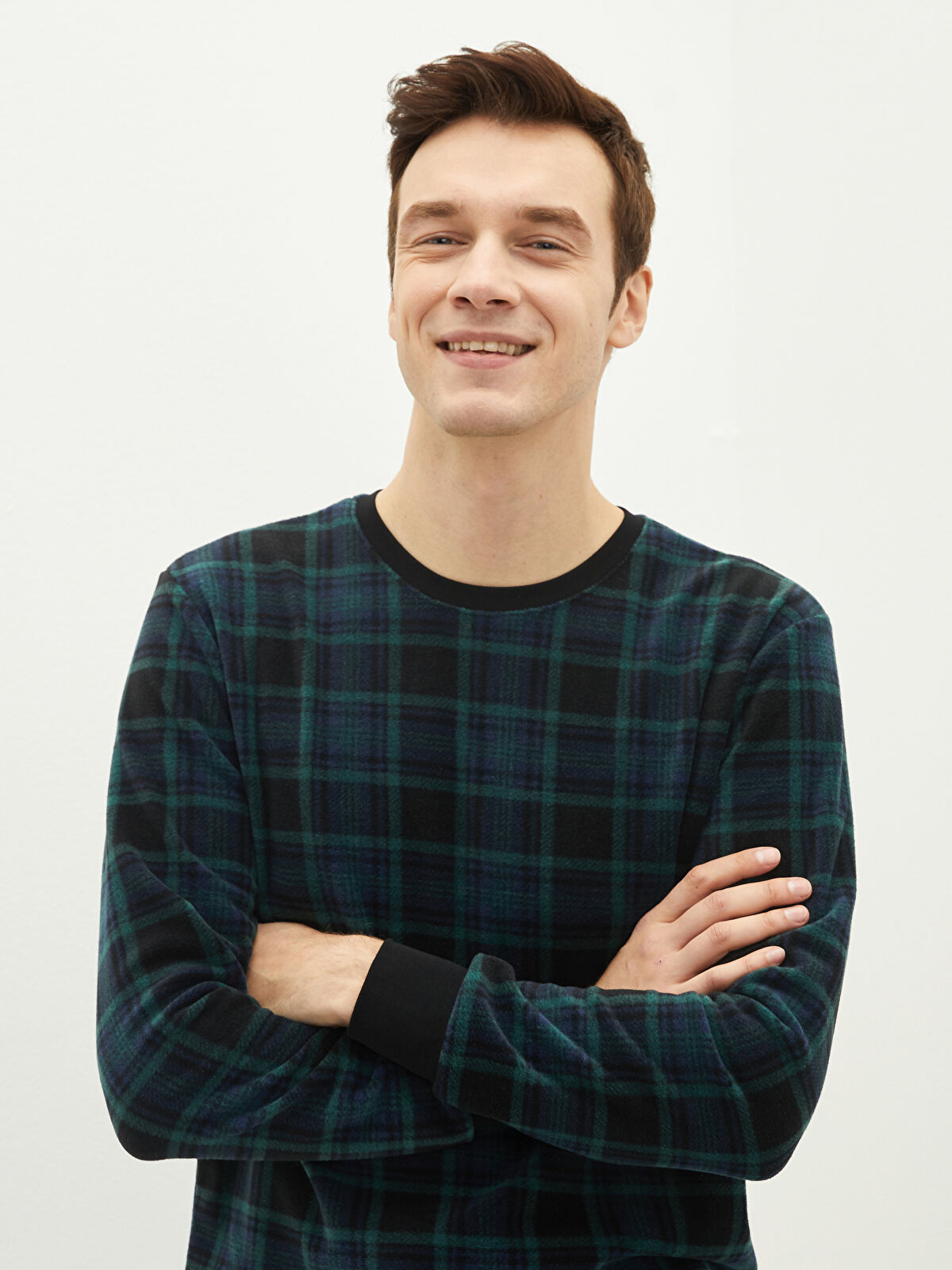 LCW DREAM Standart Kalıp Ekose Polar Erkek Pijama Üst