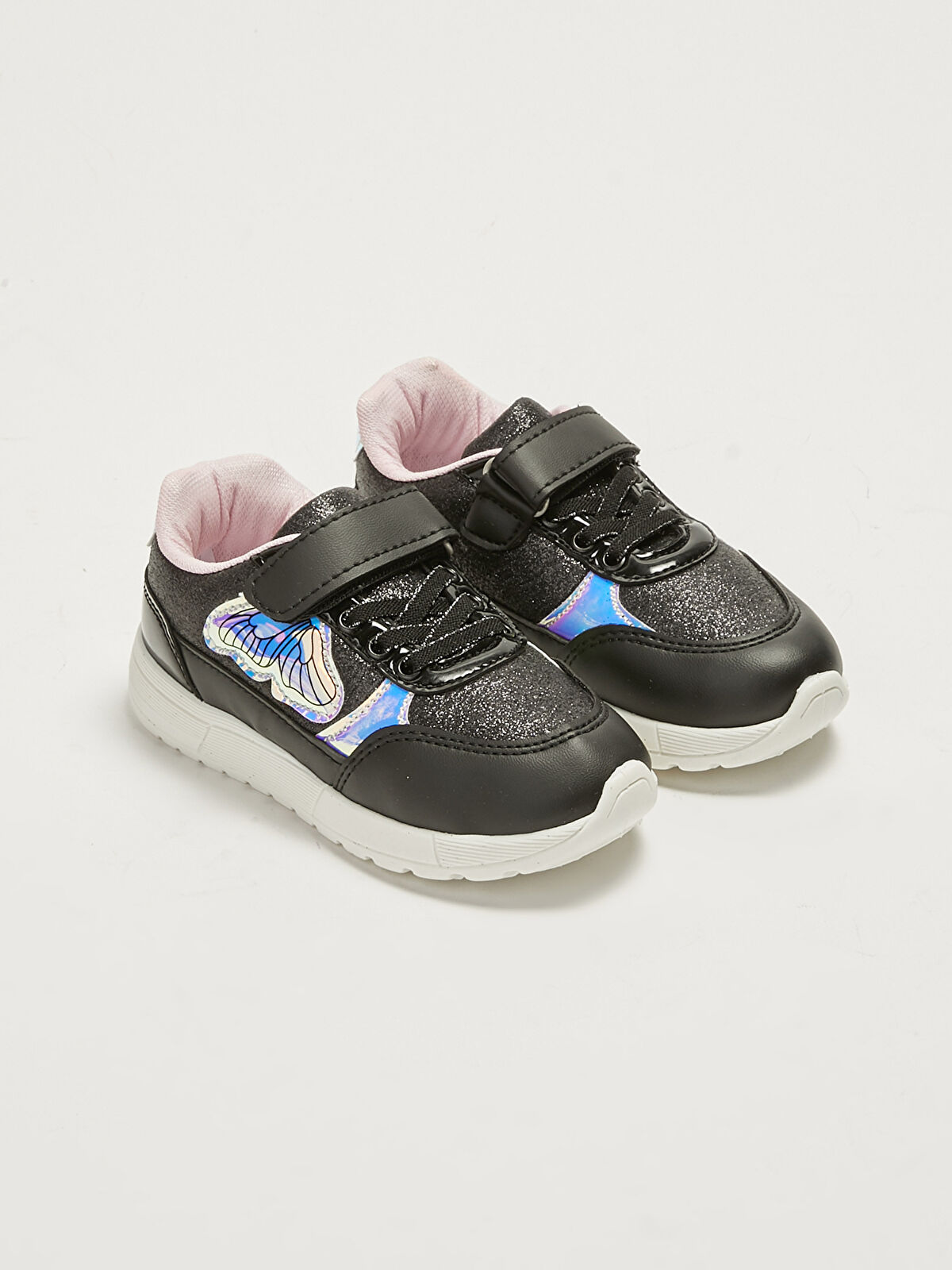 Baskılı Bağcıklı Cırt Cırtlı Kız Çocuk Spor Ayakkabı