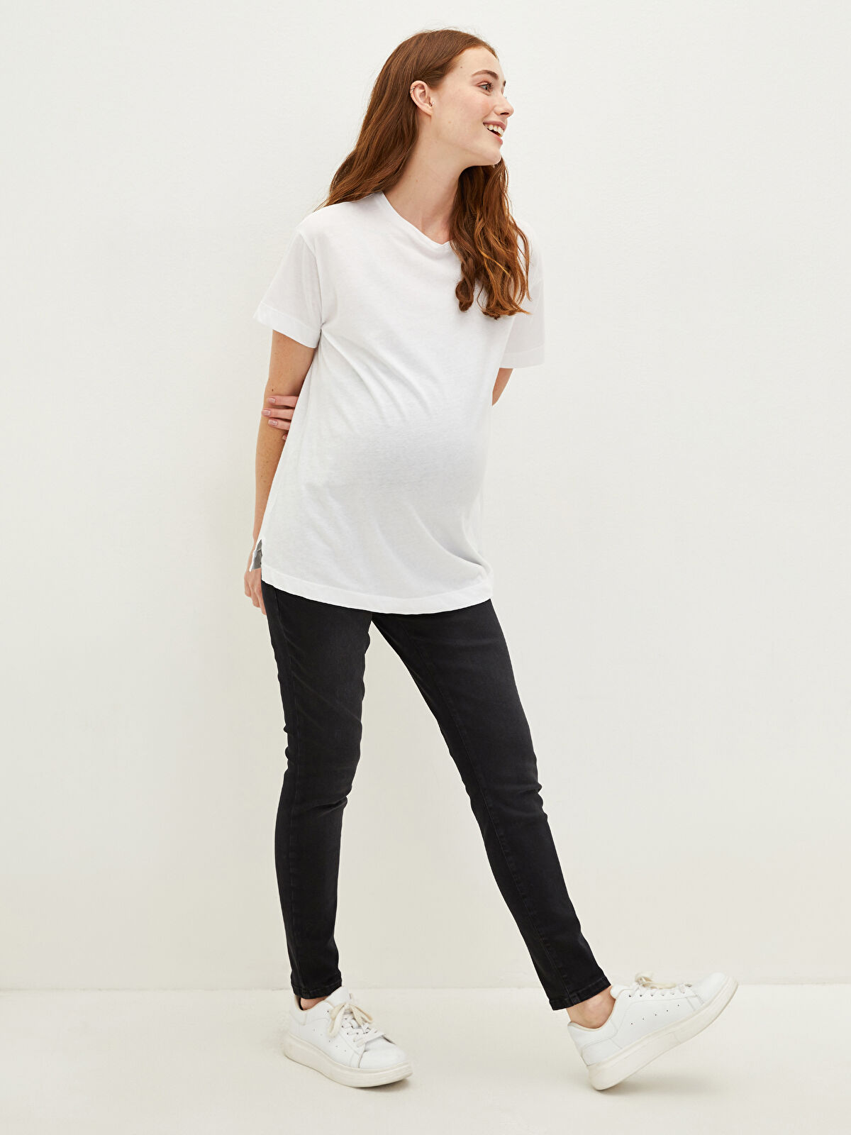 Karın Panelli Skinny Fit Cep Detaylı Hamile Rodeo Jean Pantolon