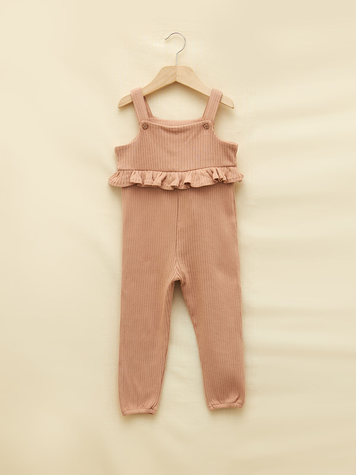 LCW GREEN Kare Yaka Askılı Basic Kız Bebek Tulum