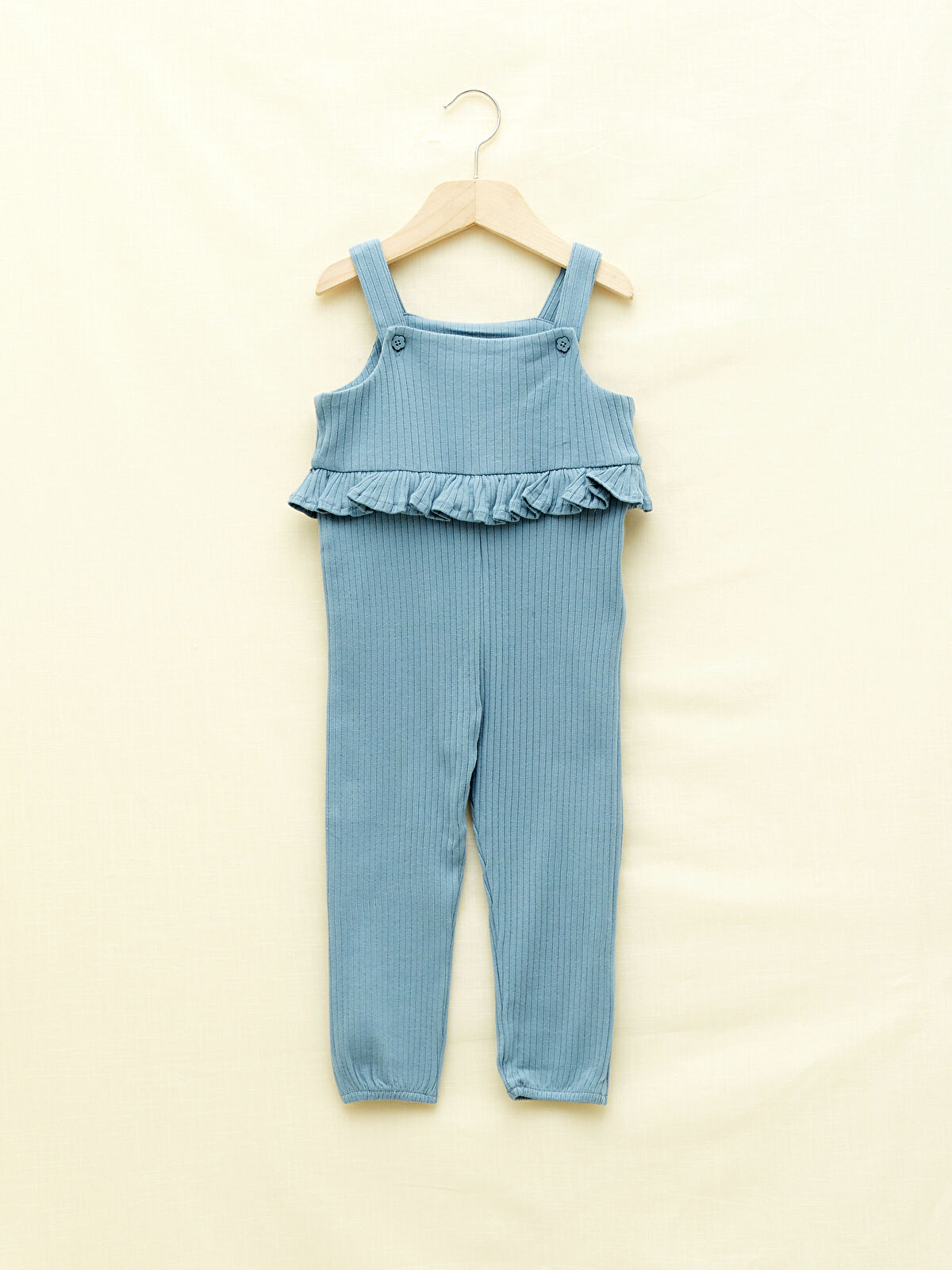 LCW GREEN Kare Yaka Askılı Basic Kız Bebek Tulum