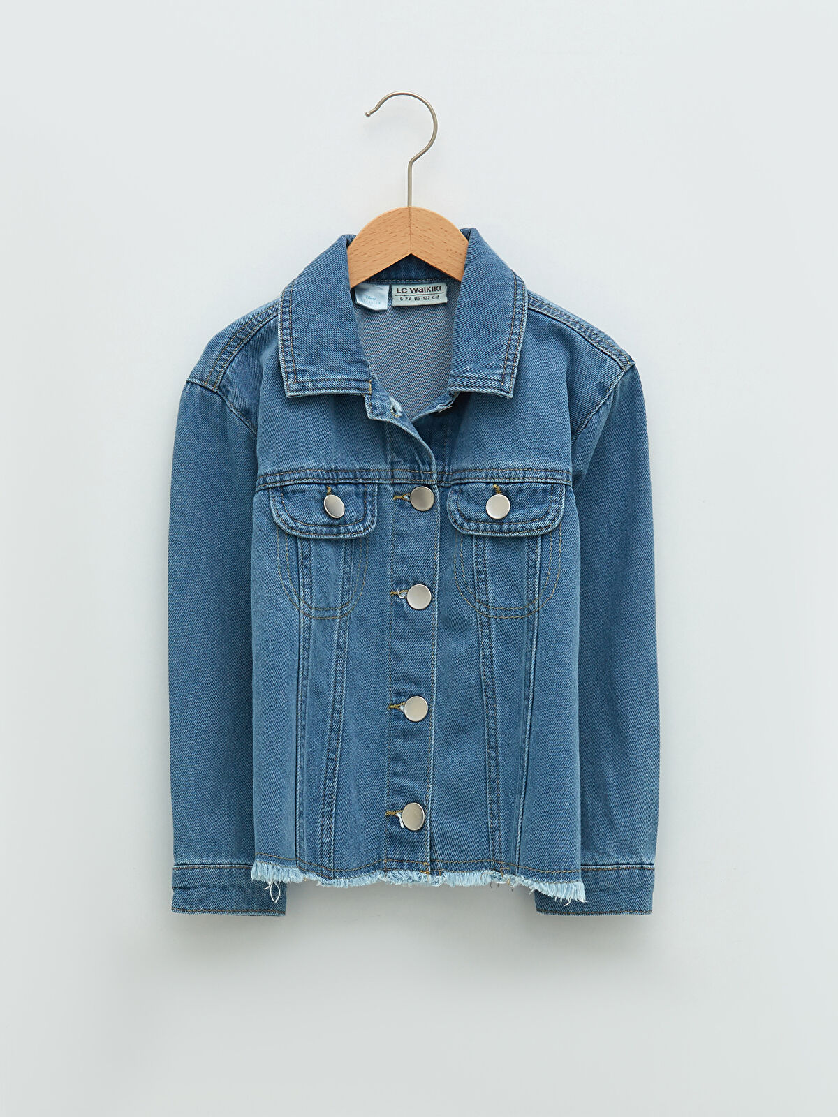 Gömlek Yaka Dumbo Baskılı Uzun Kollu Kız Çocuk Jean Ceket