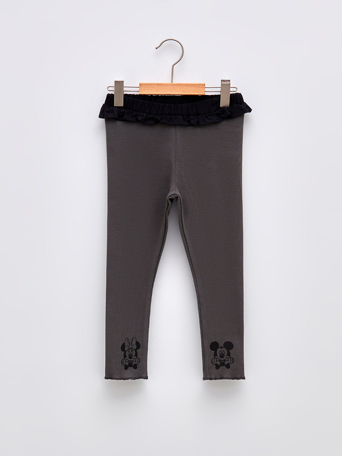 Beli Lastikli Minnie ve Mickey Mouse Baskılı Kız Bebek Tayt