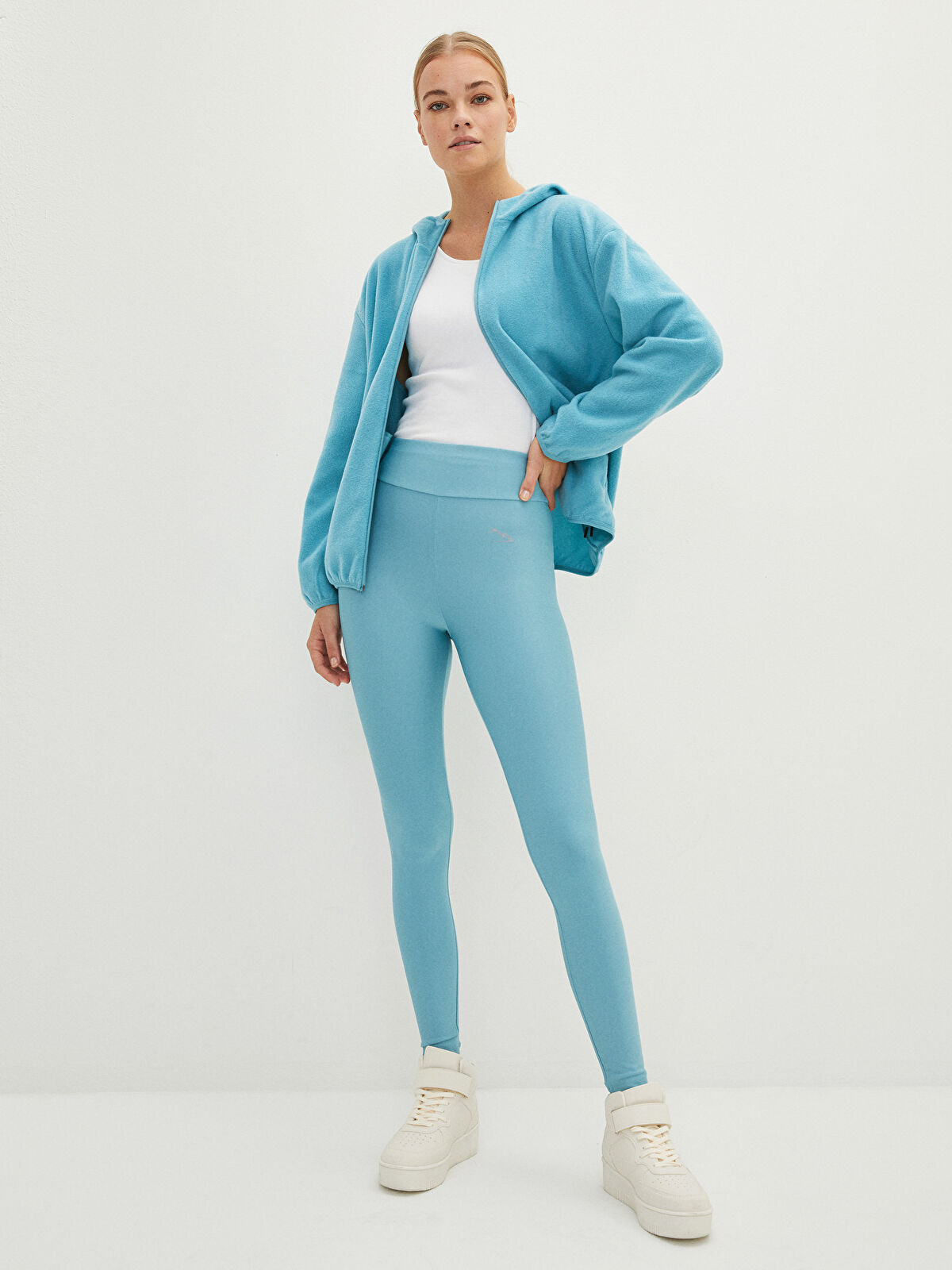 Beli Lastikli Baskılı Kadın Tayt Pantolon