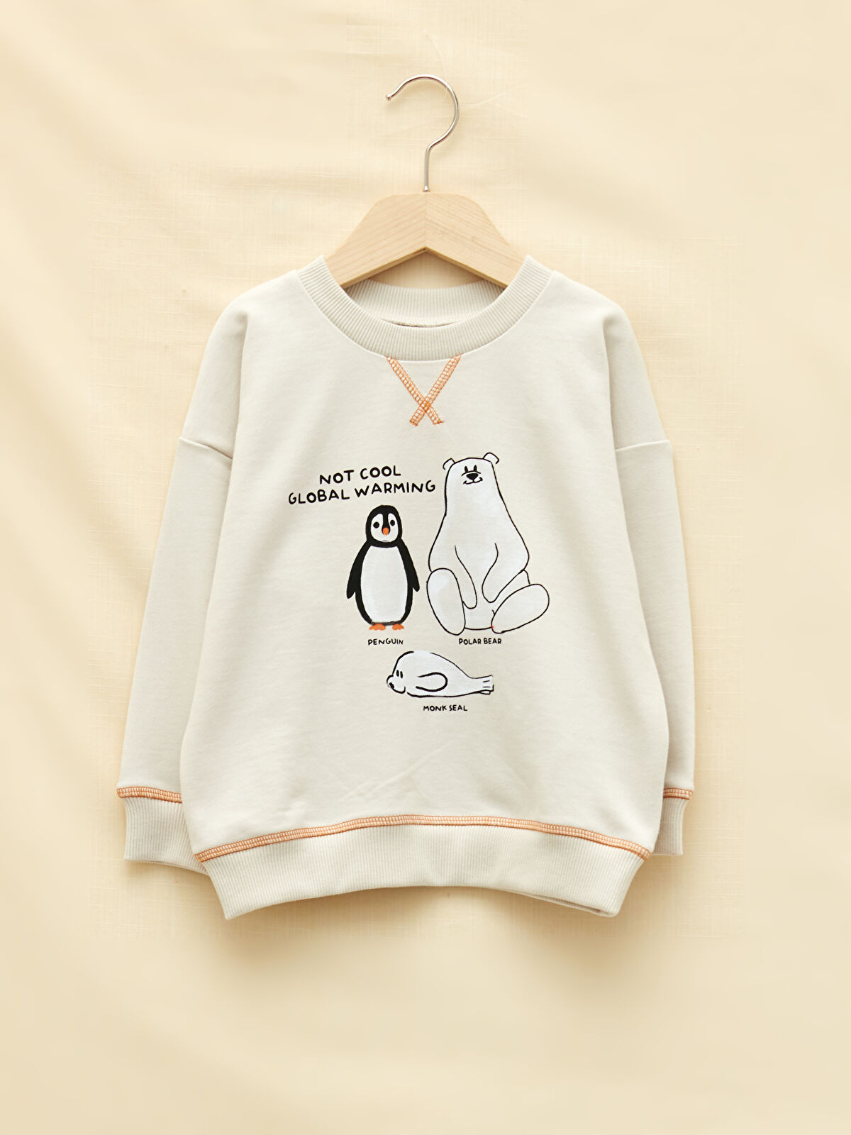 LCW GREEN Bisiklet Yaka Uzun Kollu Baskılı Organik Pamuklu Erkek Bebek Sweatshirt