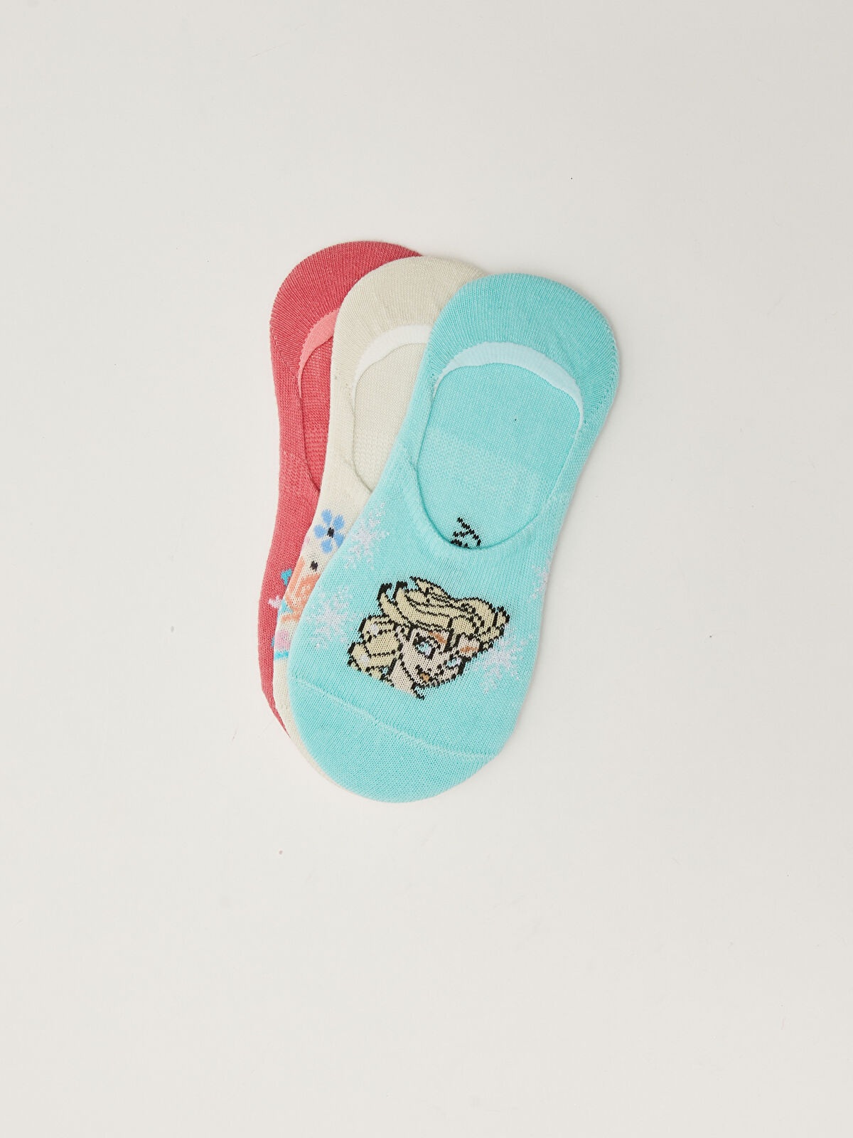 Elsa Desenli Kız Çocuk Babet Çorap 3'lü