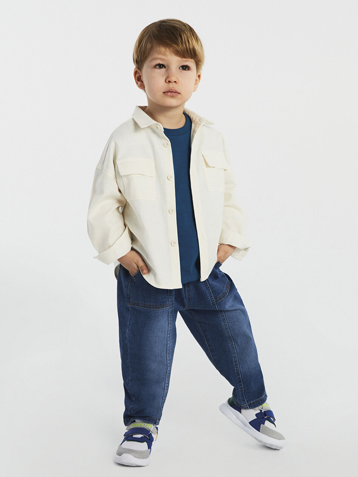 LCW GREEN Beli Lastikli Organik Pamuklu Erkek Bebek Jean Pantolon