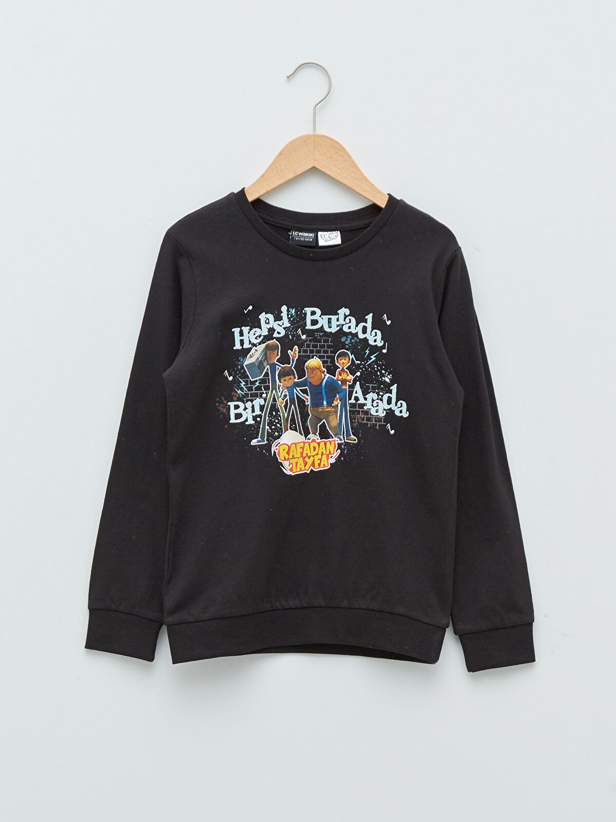 Bisiklet Yaka Rafadan Tayfa Baskılı Uzun Kollu Erkek Çocuk Sweatshirt