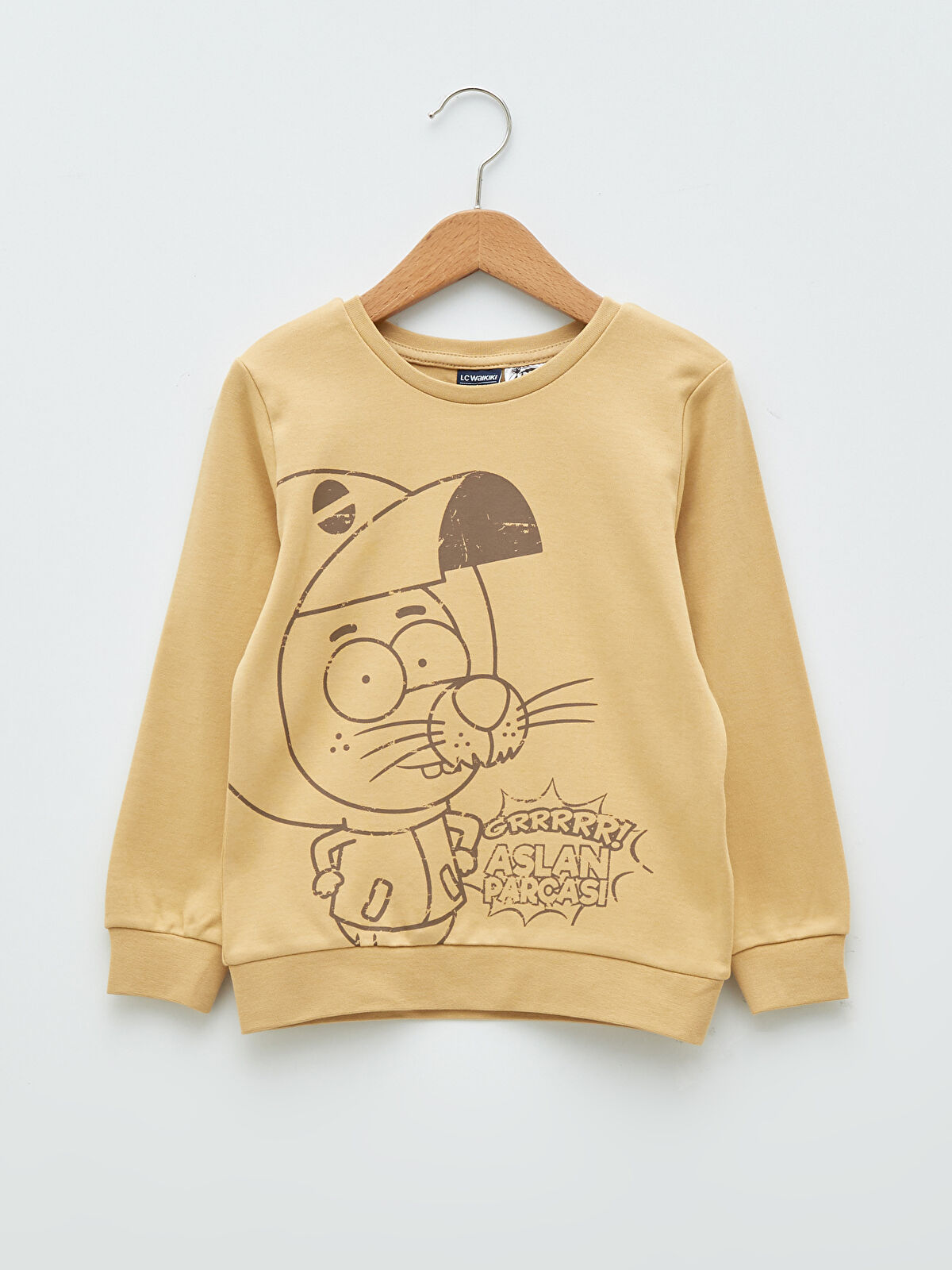 Bisiklet Yaka Kral Şakir Baskılı Uzun Kollu Erkek Çocuk Sweatshirt