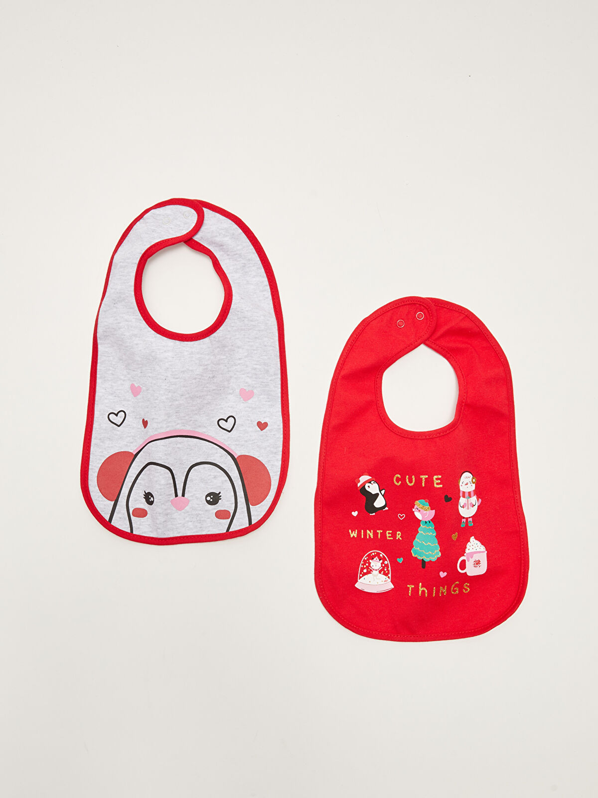 Baskılı Kız Bebek Mama Önlüğü 2'li