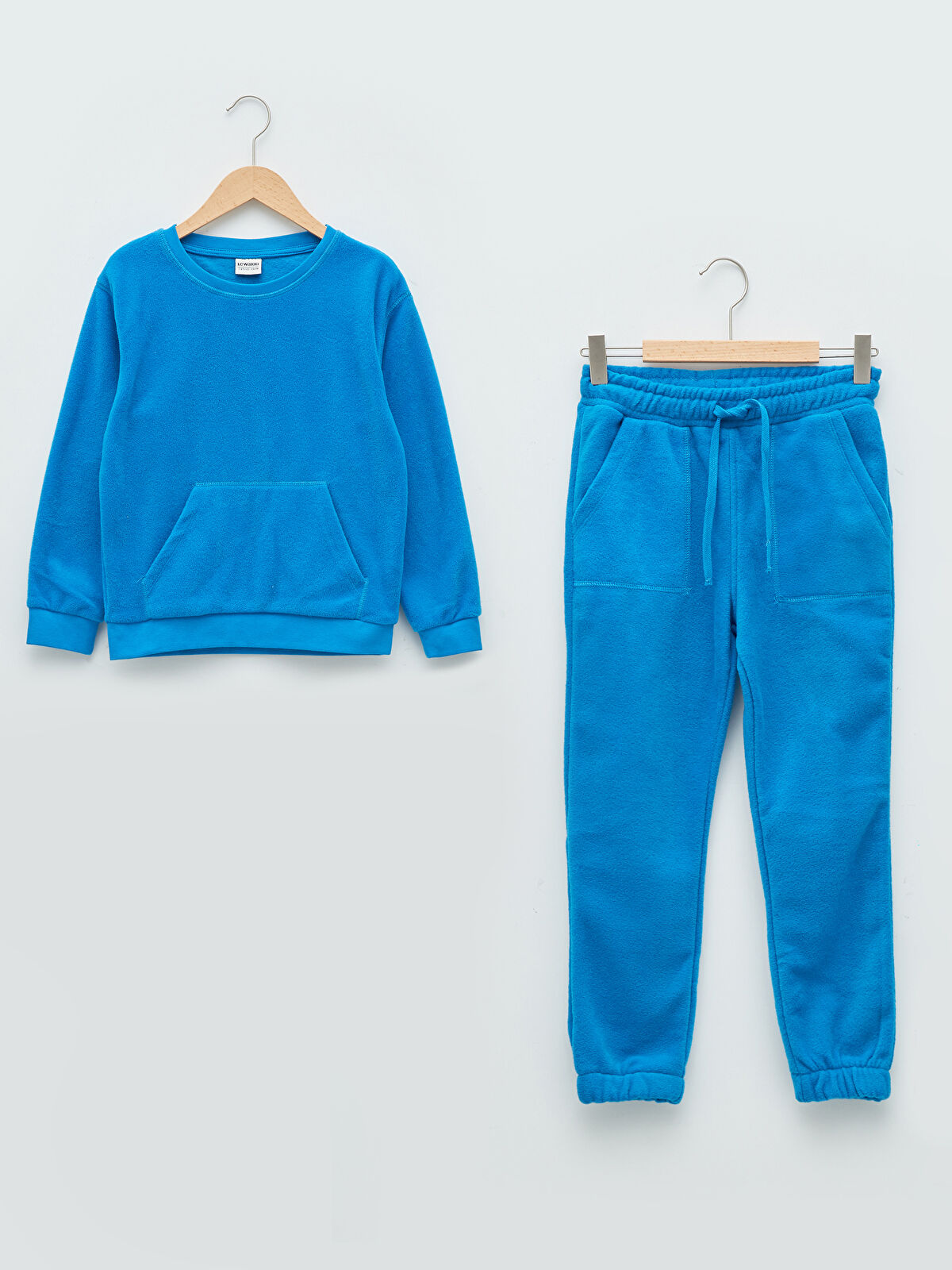 Bisiklet Yaka Basic Uzun Kollu Polar Erkek Çocuk Sweatshirt ve Eşofman Altı