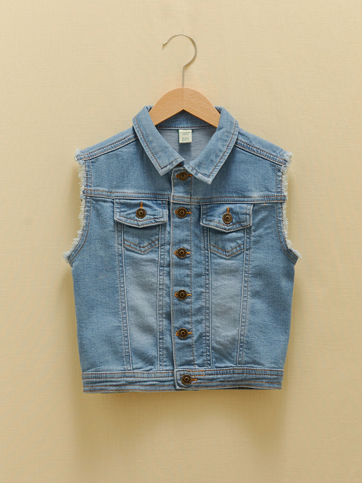 LCW GREEN Basic Erkek Bebek Jean Yelek LCW GREEN Basic Erkek Bebek Jean Yelek