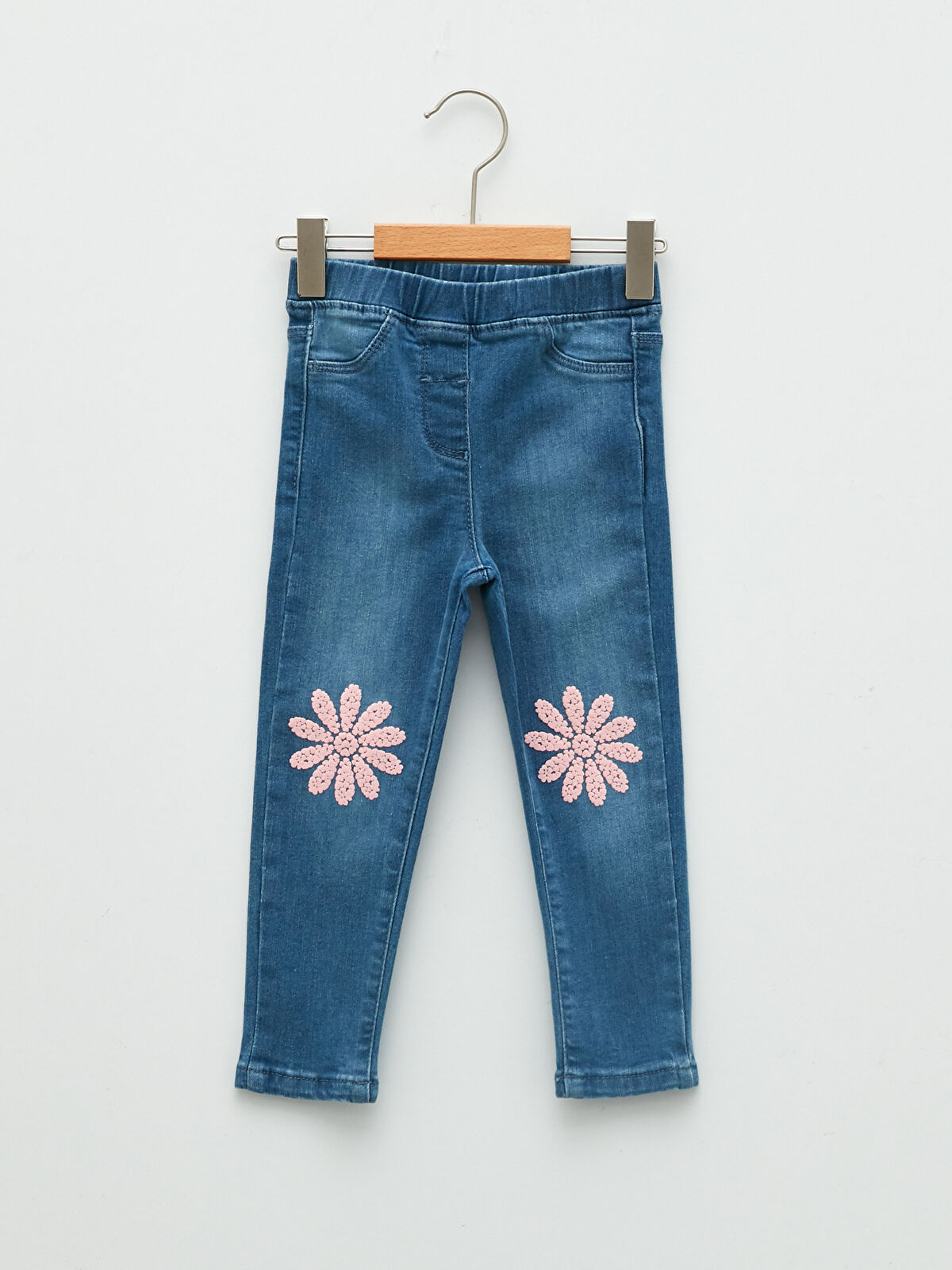 Beli Lastikli Jegging Fit Kız Bebek Jean Pantolon