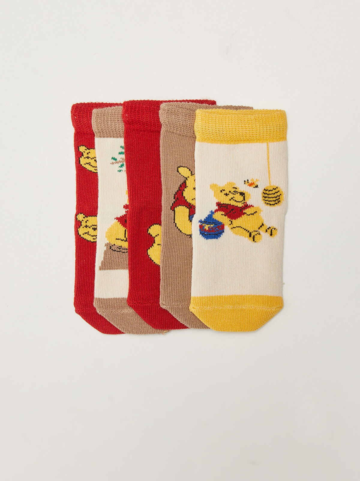 Winnie the Pooh Desenli Erkek Bebek Soket Çorap 5'li
