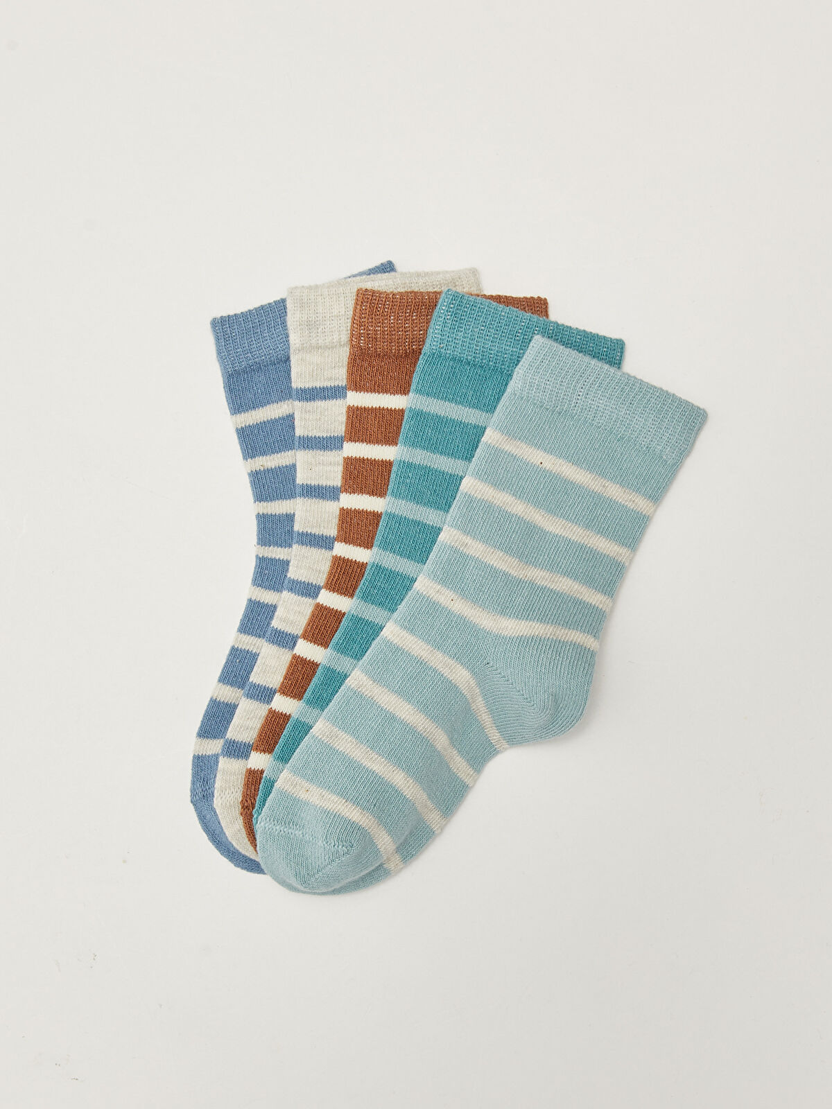 Çizgili Erkek Bebek Soket Çorap 5'li