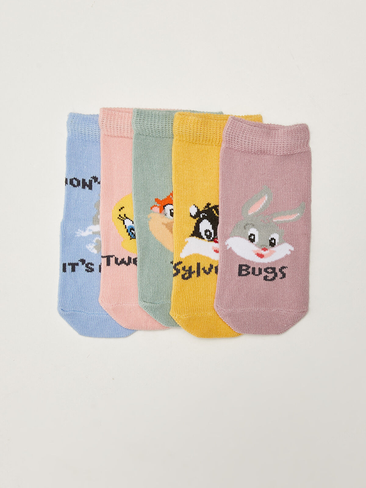 Looney Tunes Desenli Kız Bebek Soket Çorap 5'li