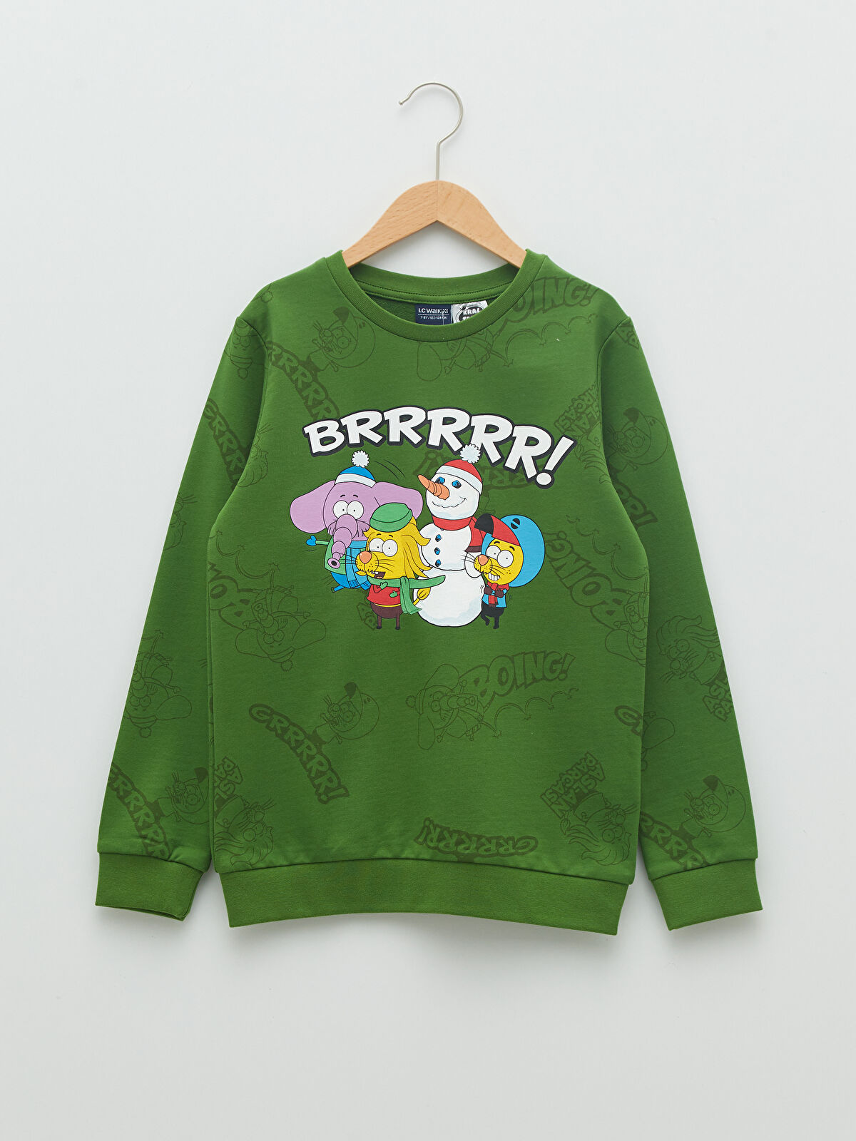 Bisiklet Yaka Kral Şakir Baskılı Uzun Kollu Erkek Çocuk Sweatshirt