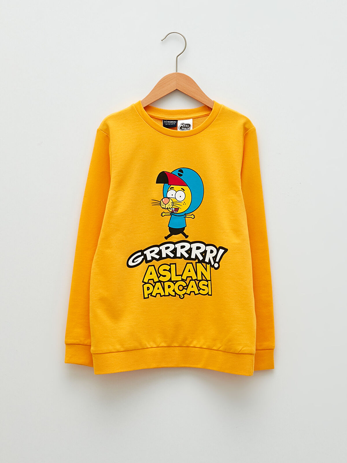 Bisiklet Yaka Kral Şakir Baskılı Uzun Kollu Erkek Çocuk Sweatshirt