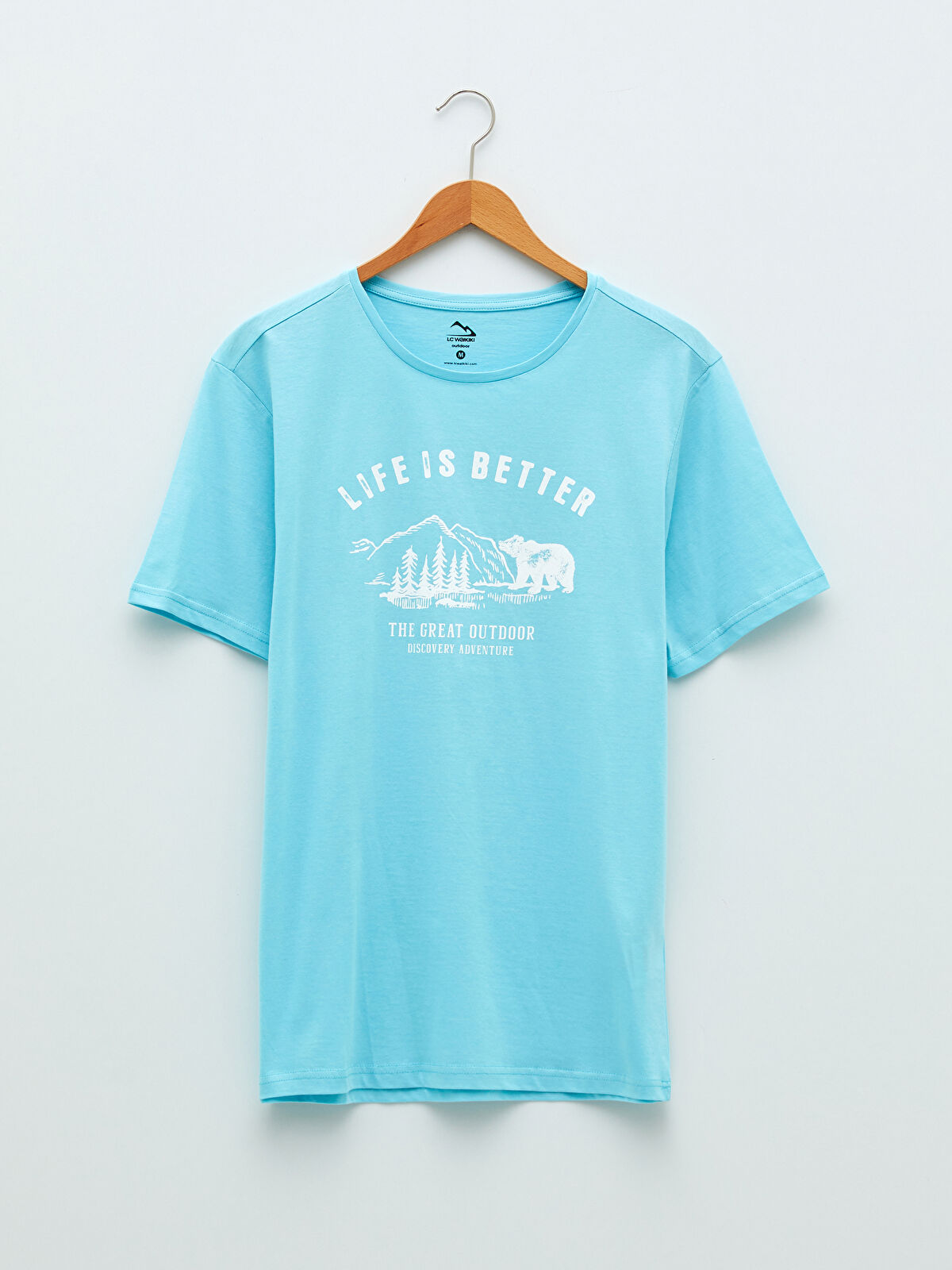 Outdoor Bisiklet Yaka Kısa Kollu Baskılı Erkek Tişört