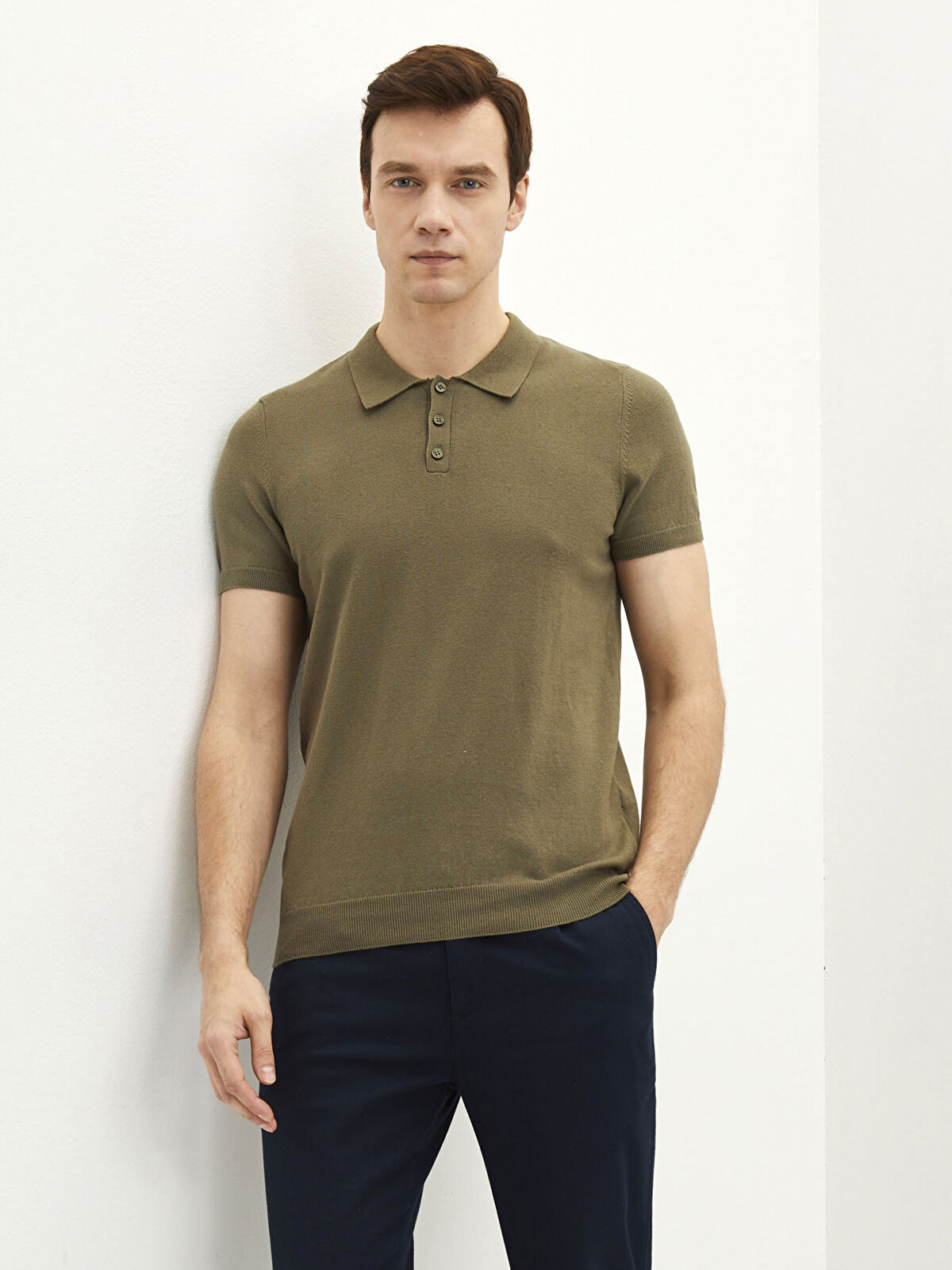 LCW BASIC Polo Yaka Kısa Kollu Erkek Triko Kazak