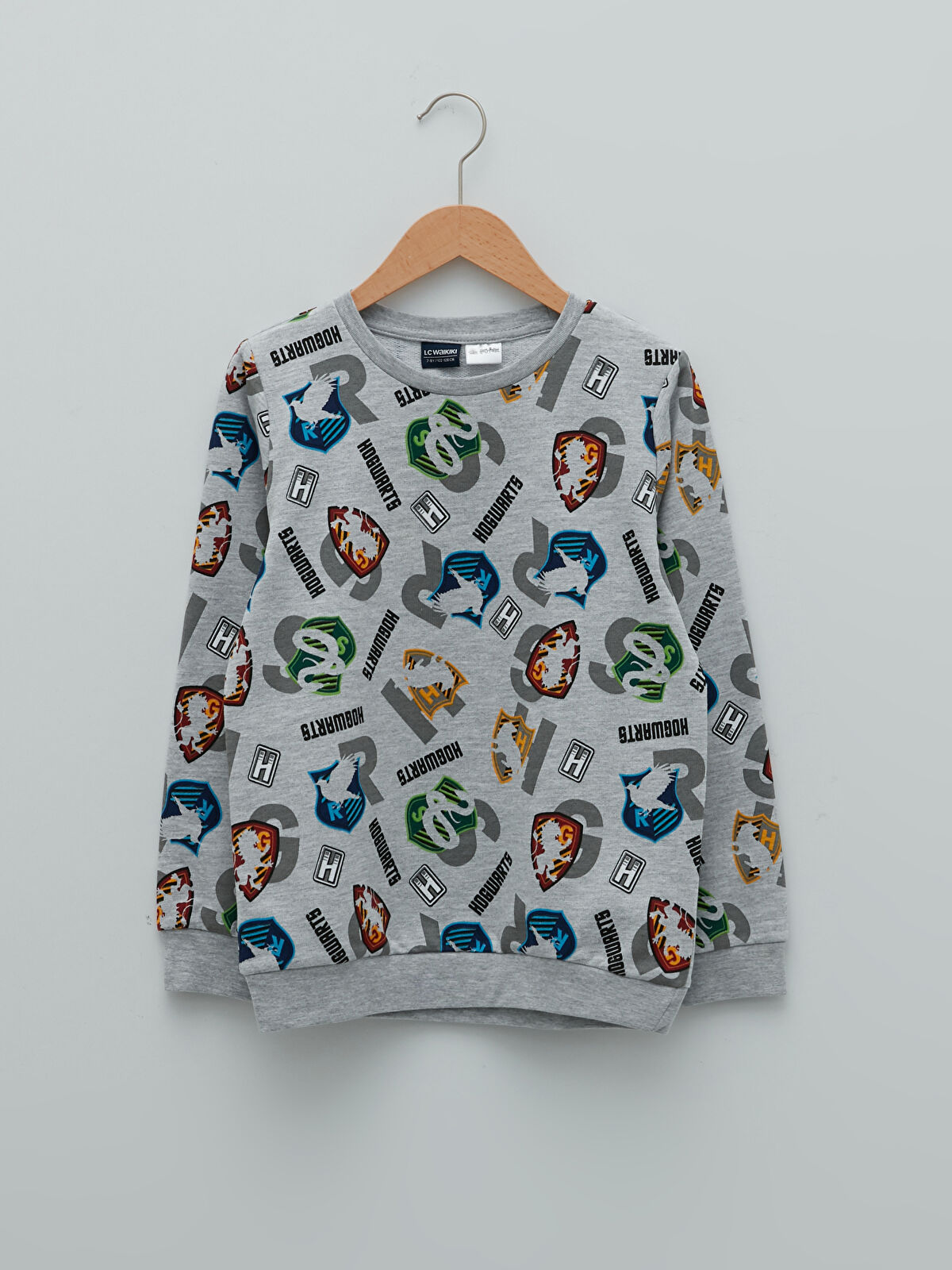 Bisiklet Yaka Harry Potter Baskılı Uzun Kollu Erkek Çocuk Sweatshirt