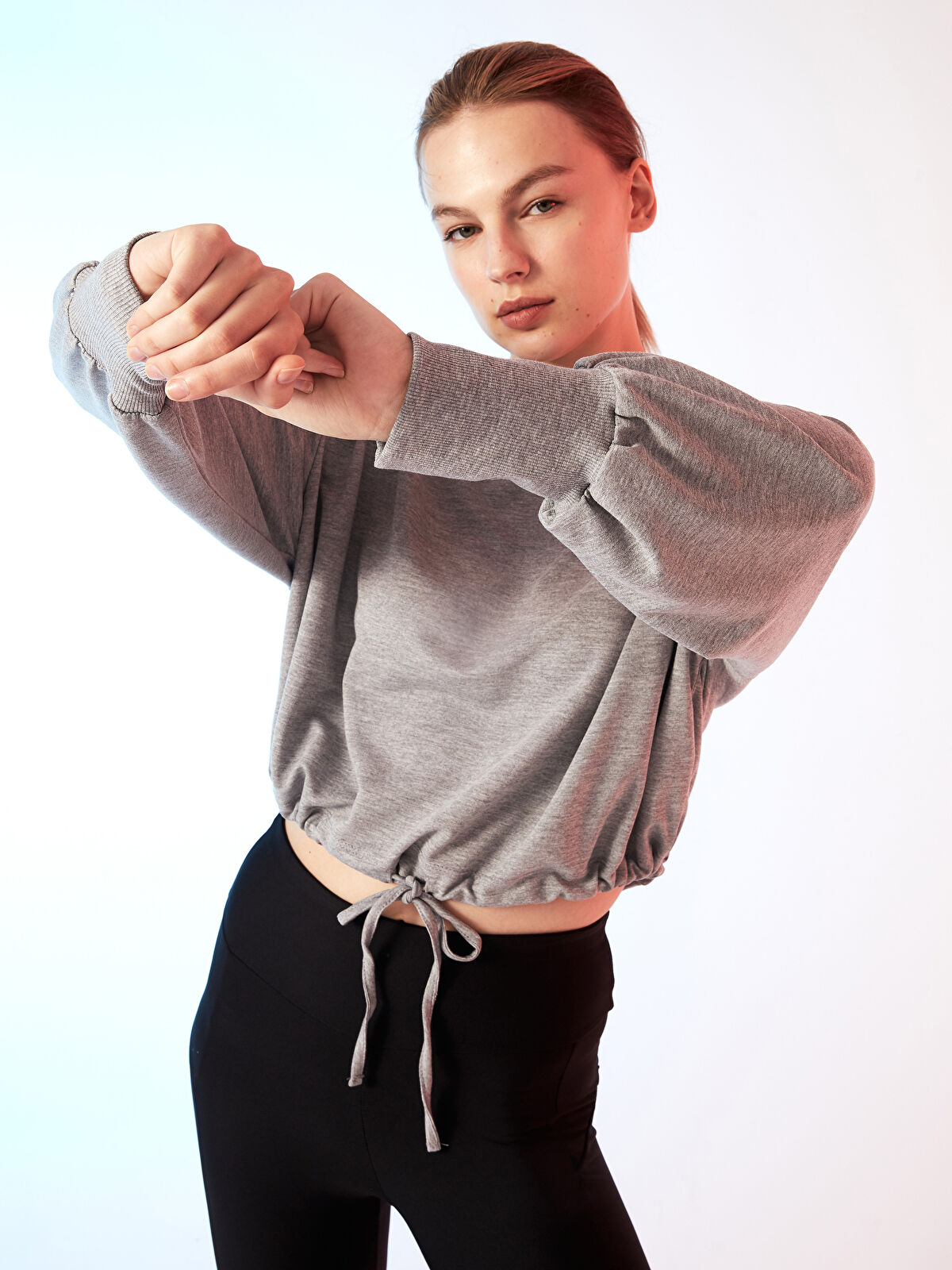 LCW ACTIVE Bisiklet Yaka Düz Uzun Kollu Kadın Spor Sweatshirt