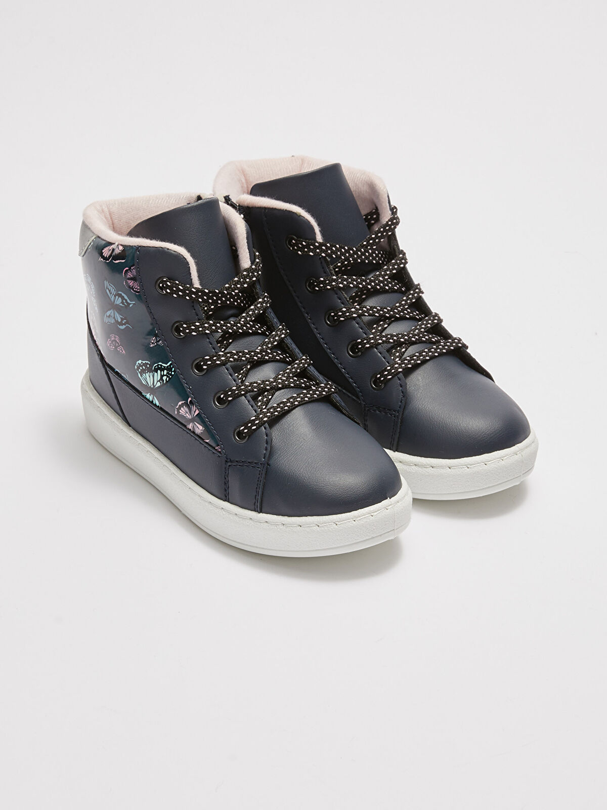 Baskılı Bağcık ve Fermuarlı Kız Çocuk Bot