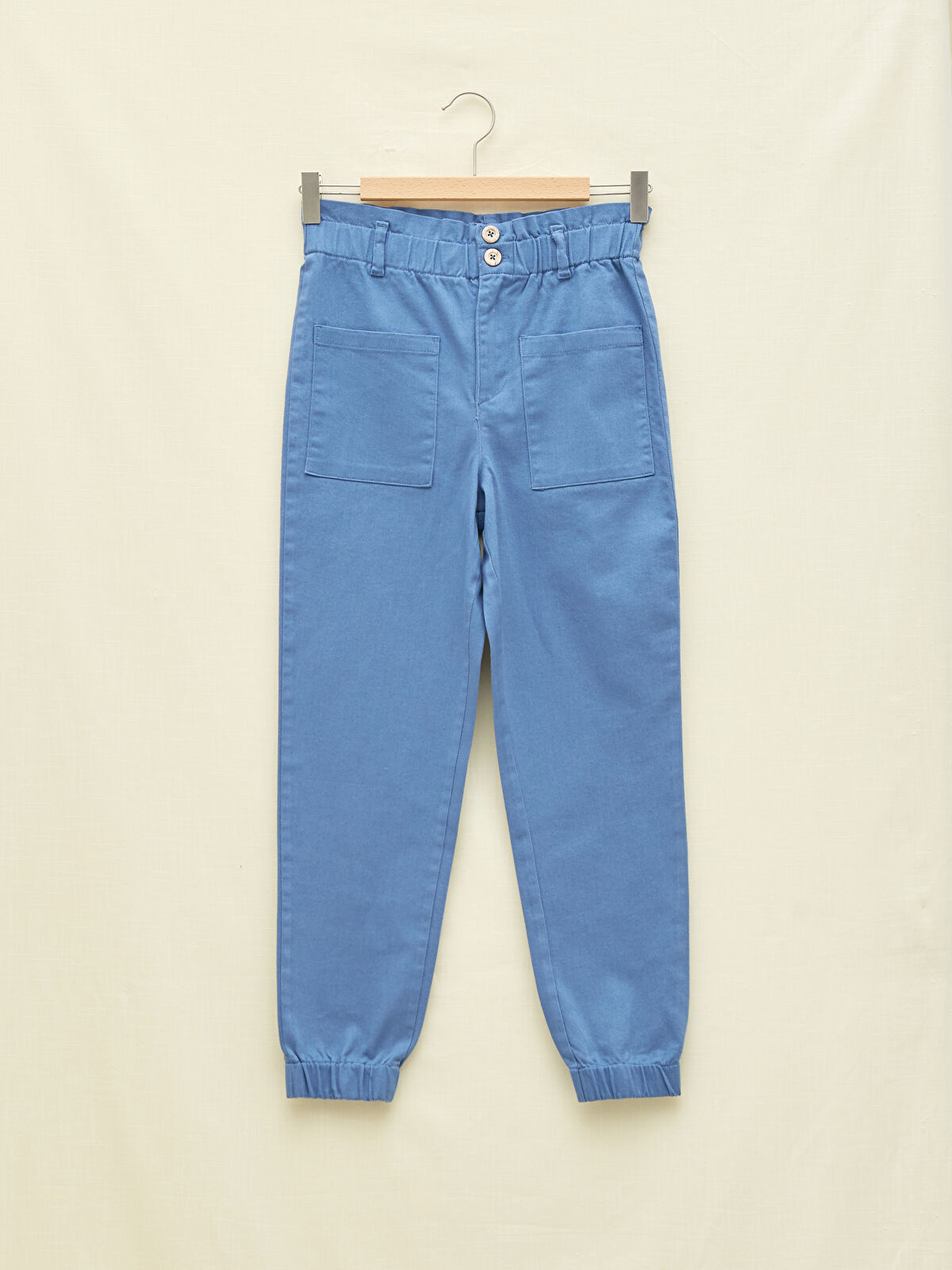 LCW GREEN Beli Lastikli Basic Pamuklu Kız Çocuk Jogger Pantolon