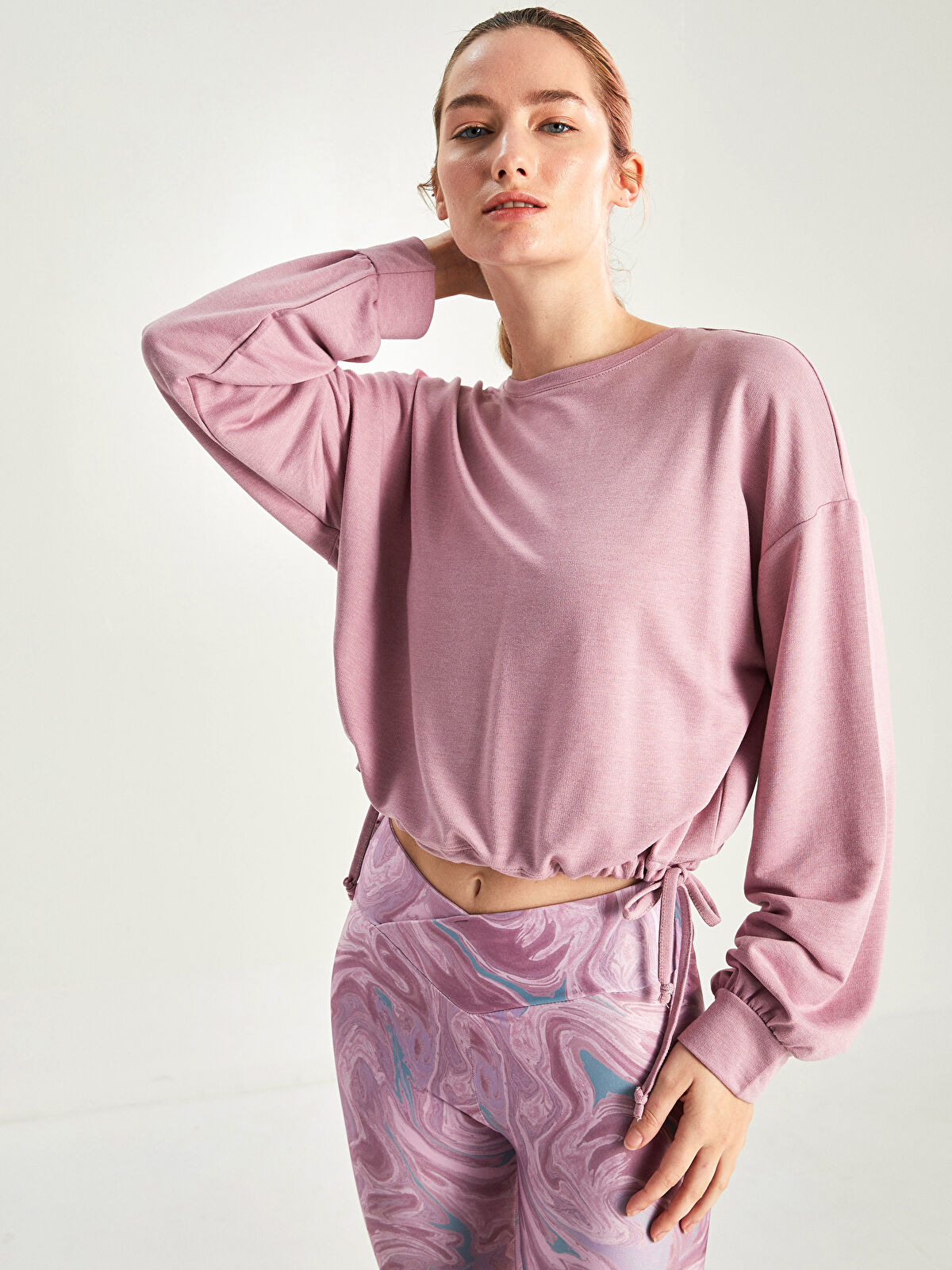 LCW ACTIVE Bisiklet Yaka Düz Uzun Kollu Kadın Spor Sweatshirt