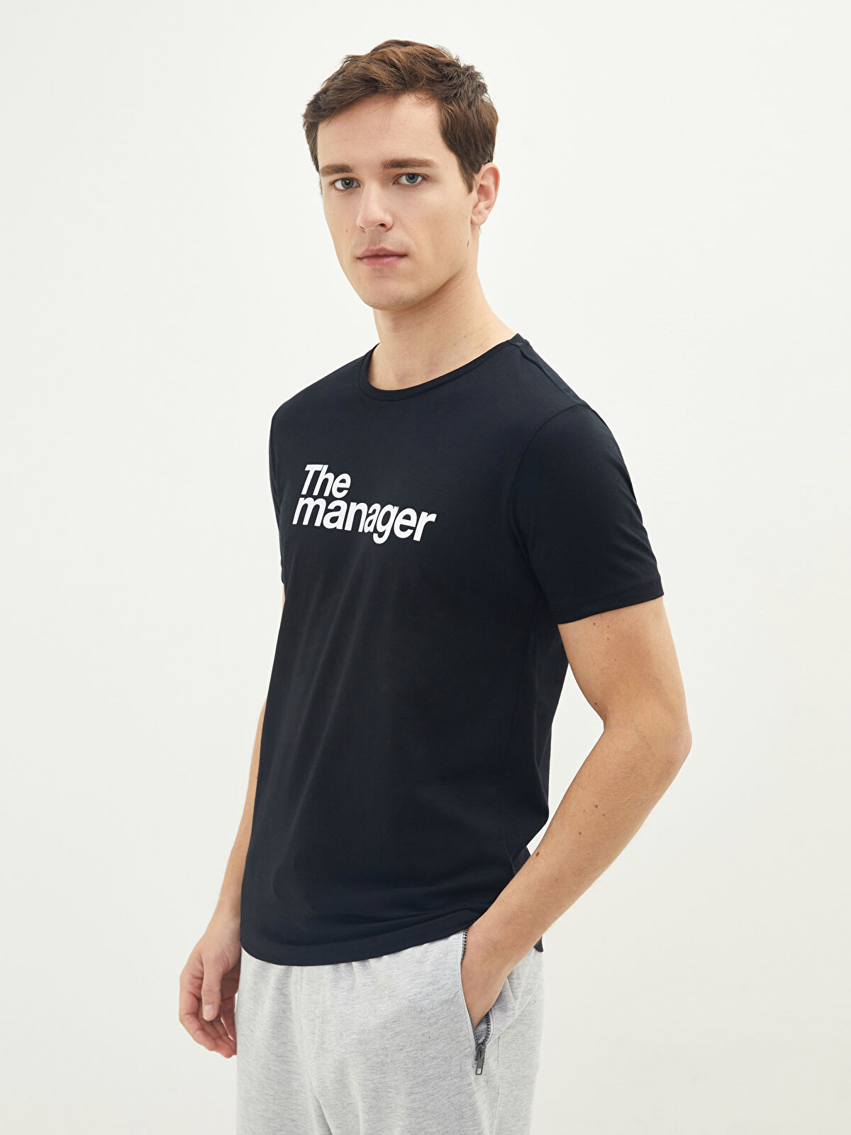 LCW CASUAL Bisiklet Yaka Kısa Kollu Baskılı Penye Erkek Tişört Baba ve Oğul Kombini