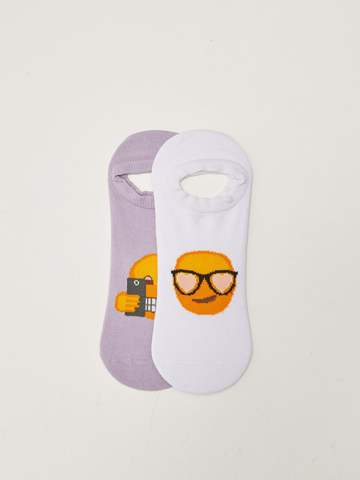 LCW DREAM Emoji Baskılı Kadın Patik Çorap 2'li Paket