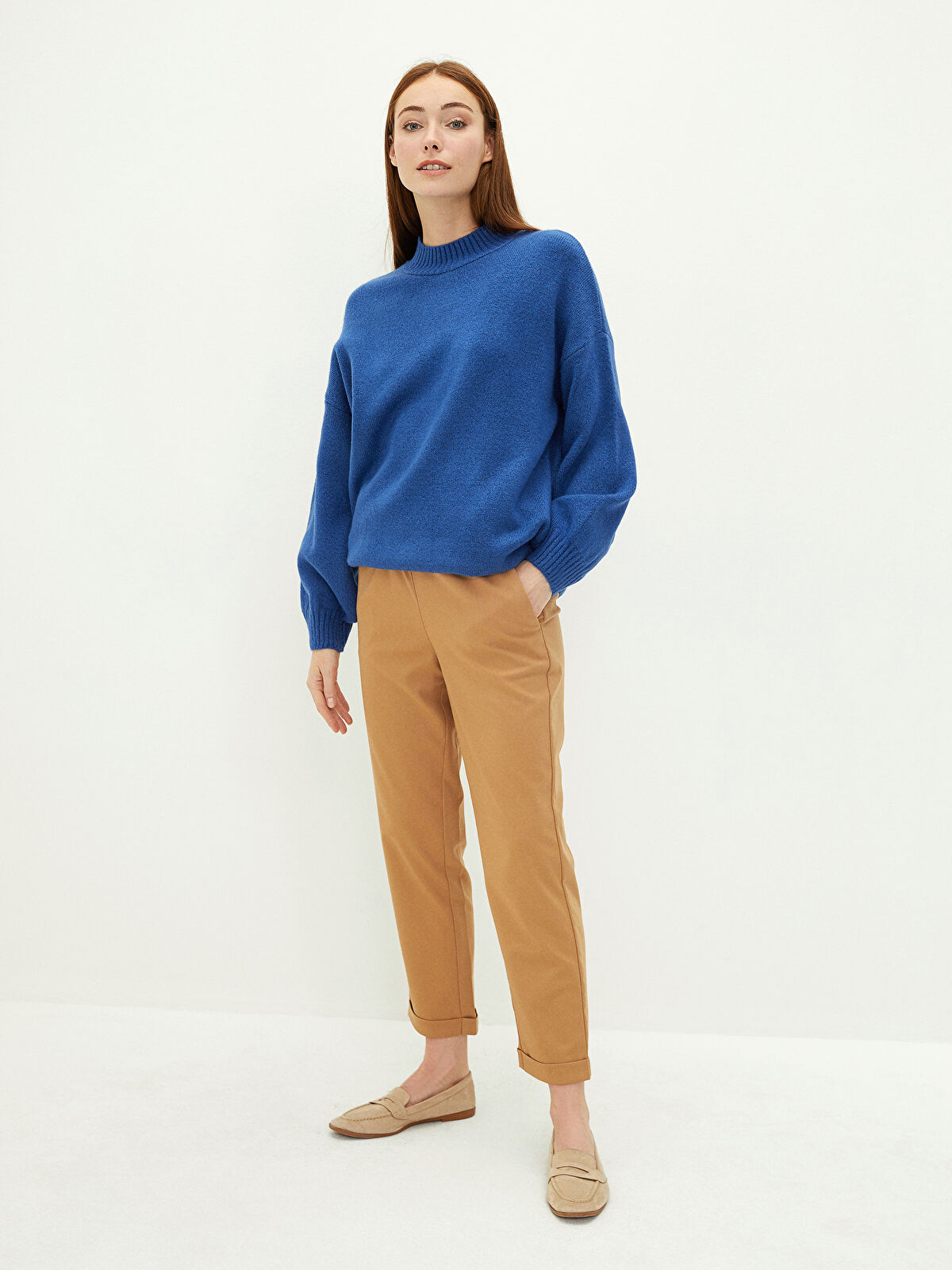 MODEST Beli Lastikli Cep Detaylı Harem Kadın Pantolon