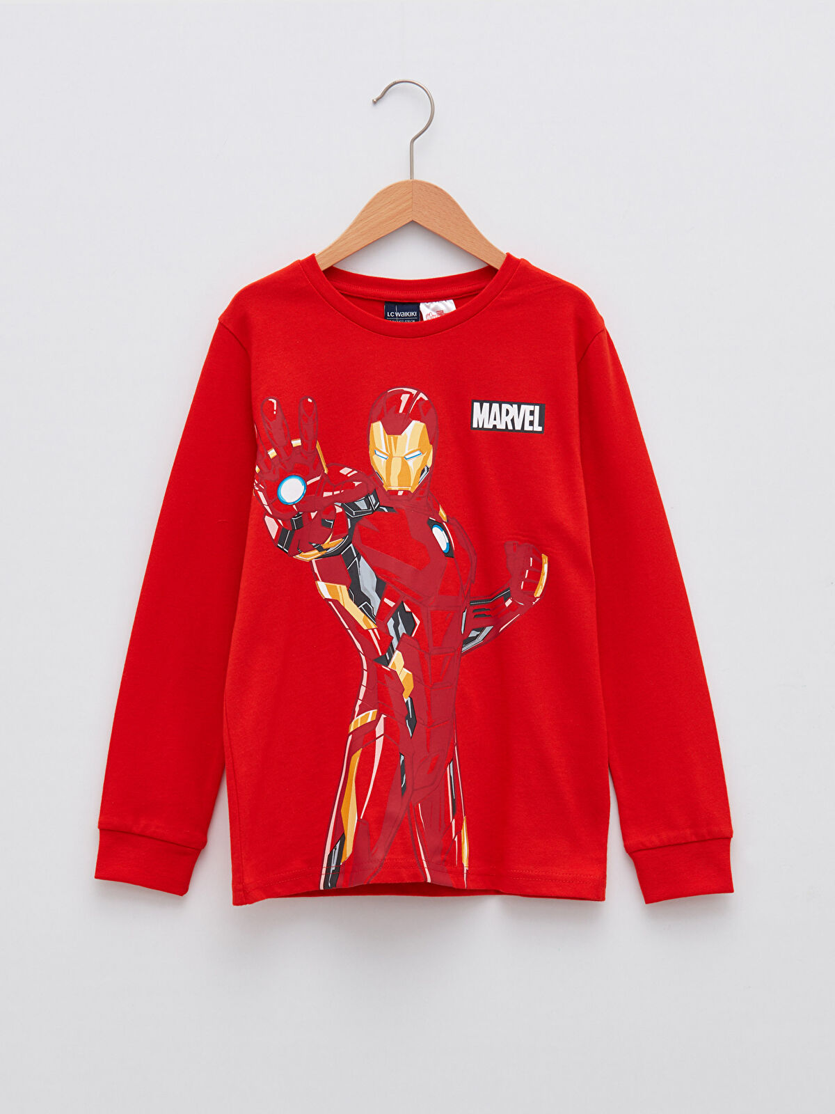 Bisiklet Yaka Avengers Baskılı Uzun Kollu Erkek Çocuk Tişört