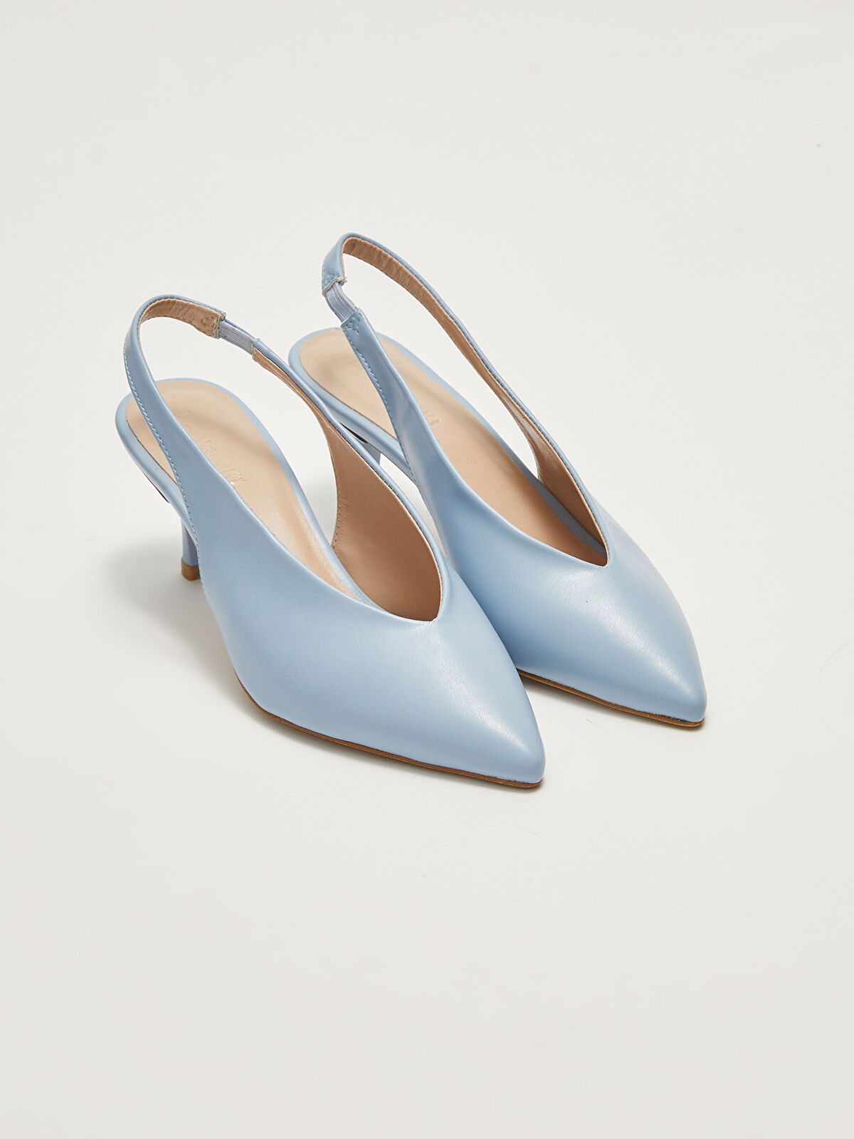 Deri Görünümlü Sivri Burun Kadın Topuklu Ayakkabı