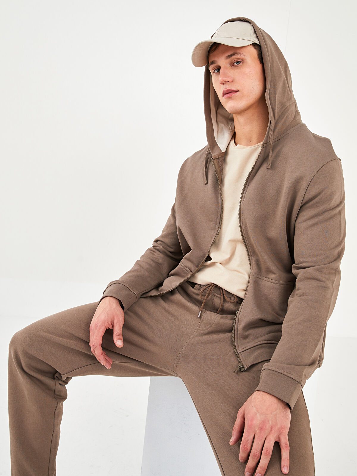 SOUTHBLUE Kapüşonlu Uzun Kollu Fermuarlı Erkek Sweatshirt