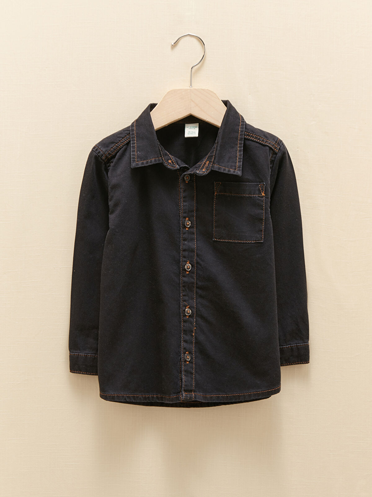 LCW GREEN Uzun Kollu Basic Erkek Bebek Jean Gömlek