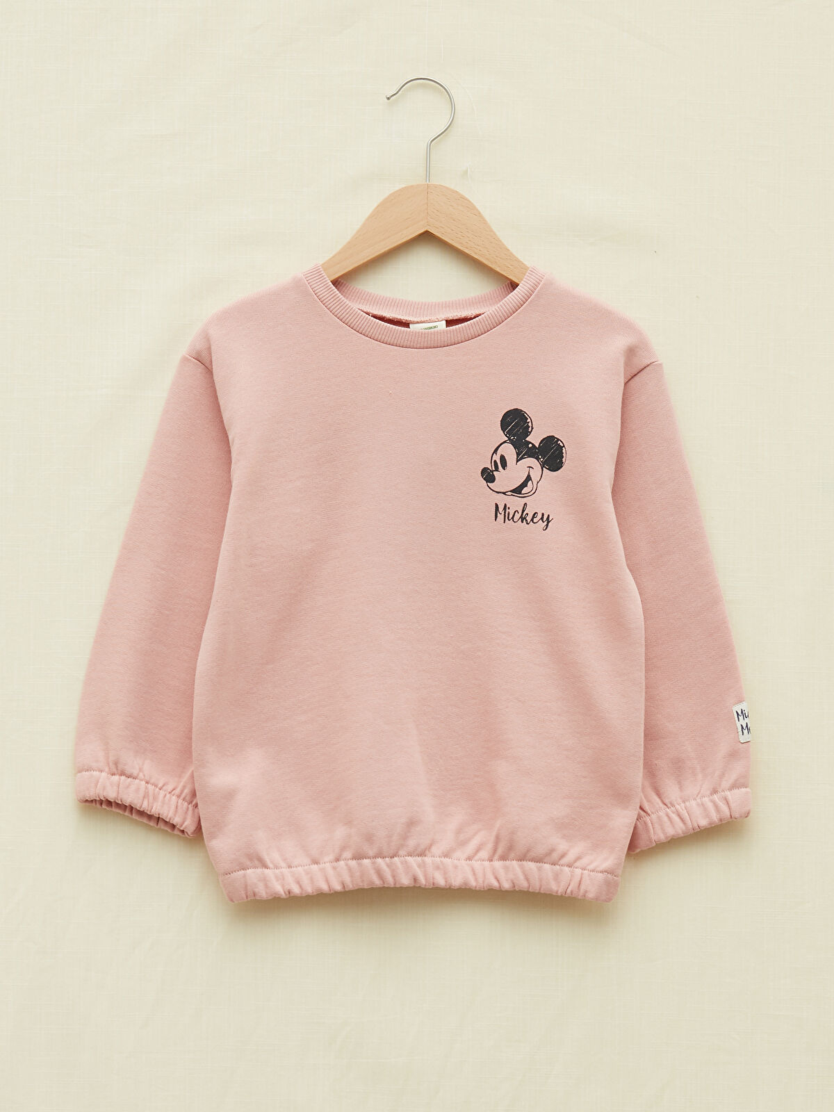 LCW GREEN Bisiklet Yaka Uzun Kollu Minnie Mouse Baskılı Organik Pamuklu Kız Bebek Sweatshirt