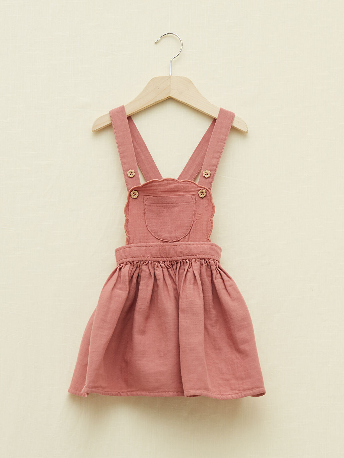 LCW GREEN Basic Organik Pamuklu Kız Bebek Salopet Elbise